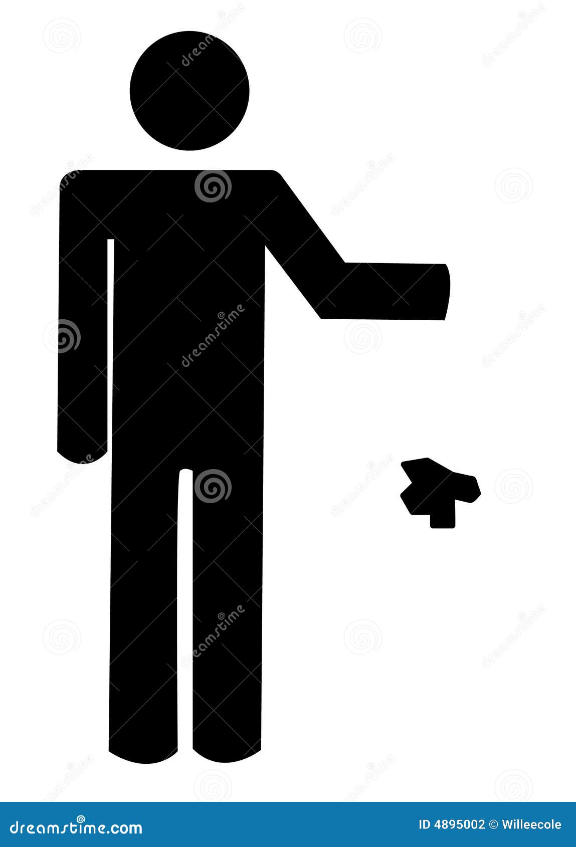 Stick Figure Littering Vector Illustration | CartoonDealer.com #4895002