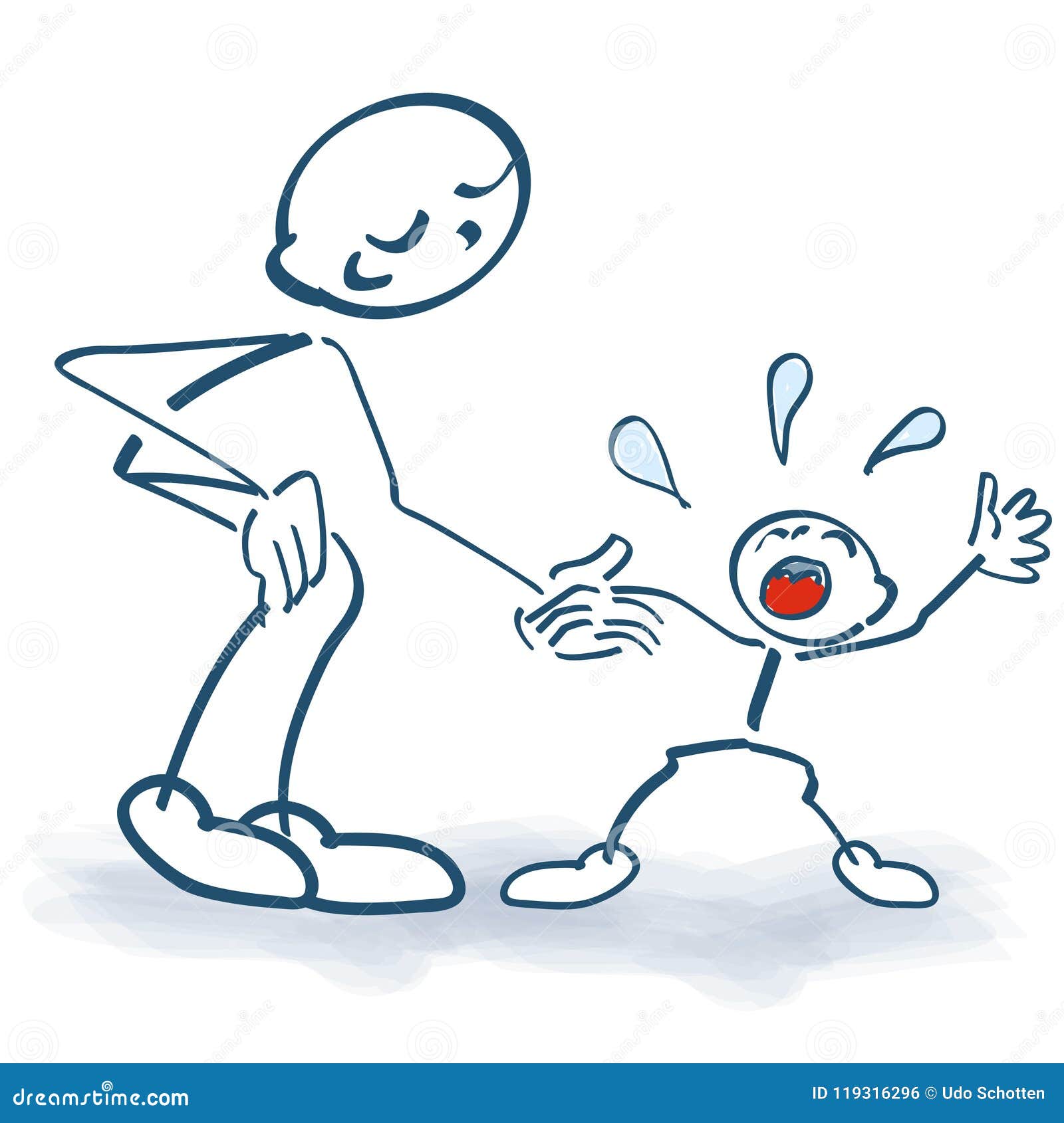 Stick Figure With Crying Child Vector Illustration | CartoonDealer.com ...