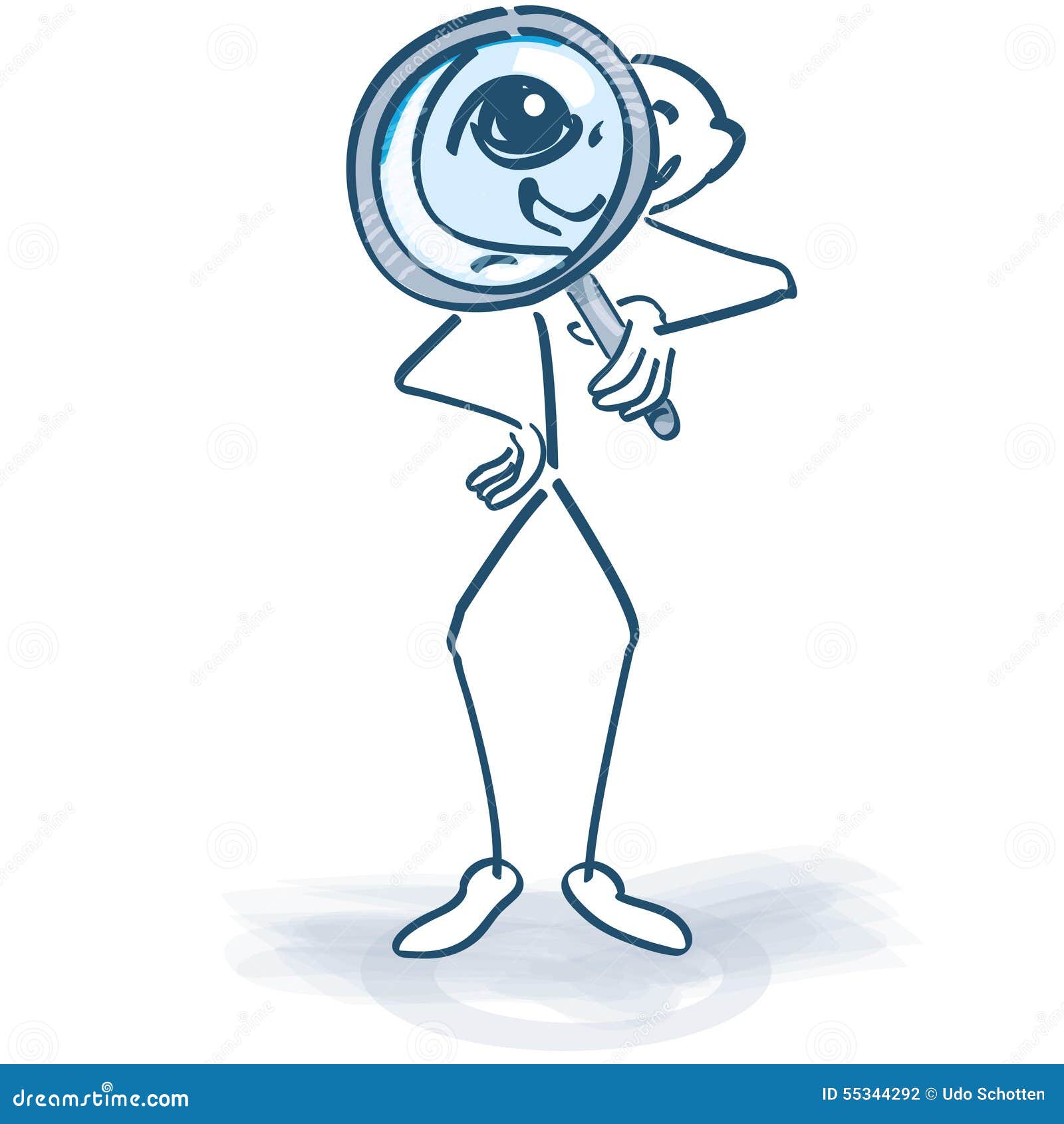 Stick Figure Look With Magnifying Glass Vector Illustration ...