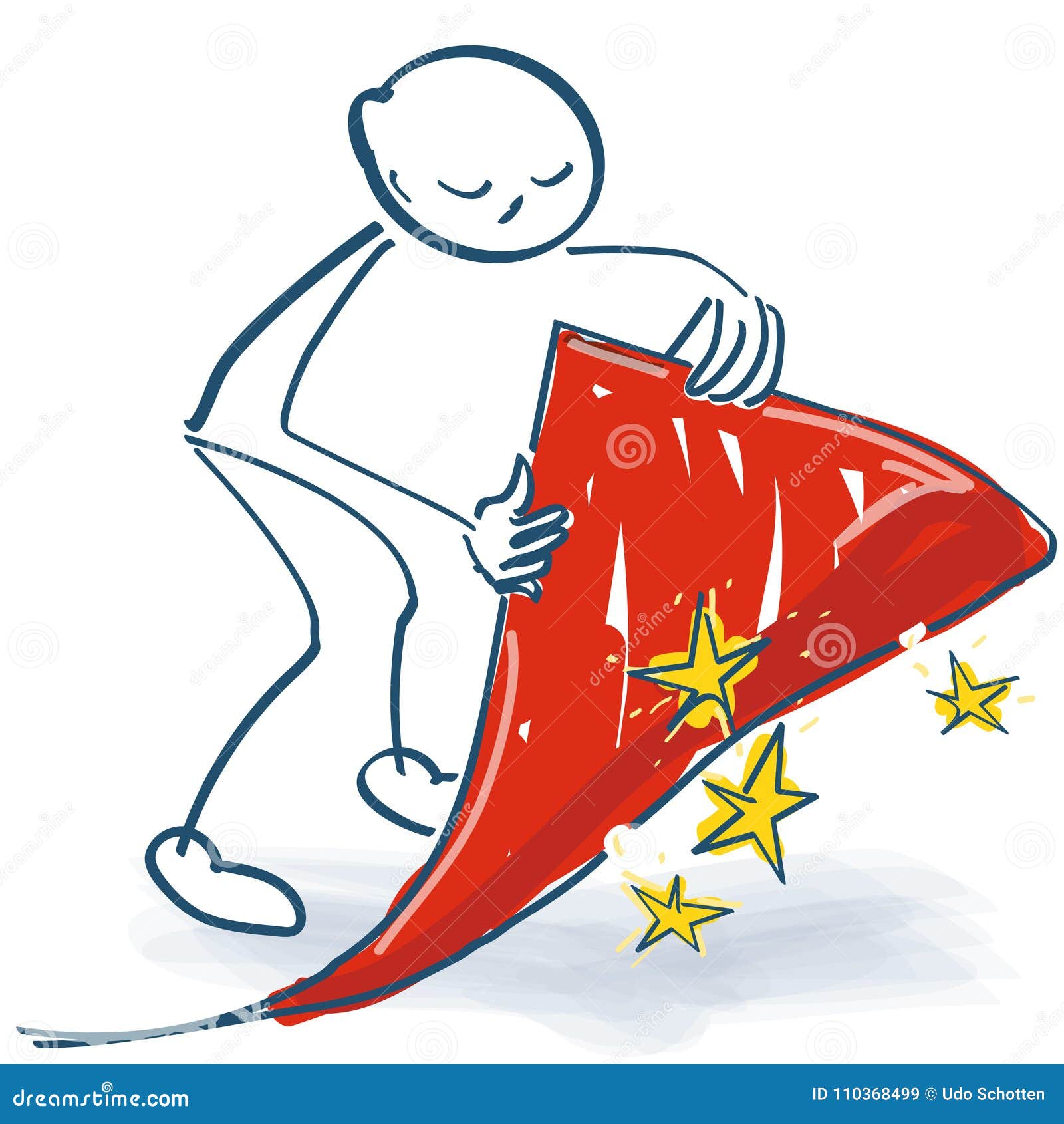 Stick Figure is Looking Under a Carpet Stock Vector - Illustration of ...