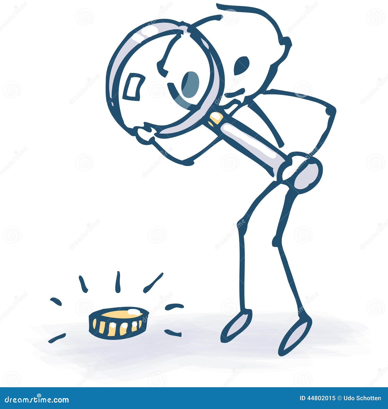 Stick Figure with Magnifying Glass Stock Vector - Illustration of ...