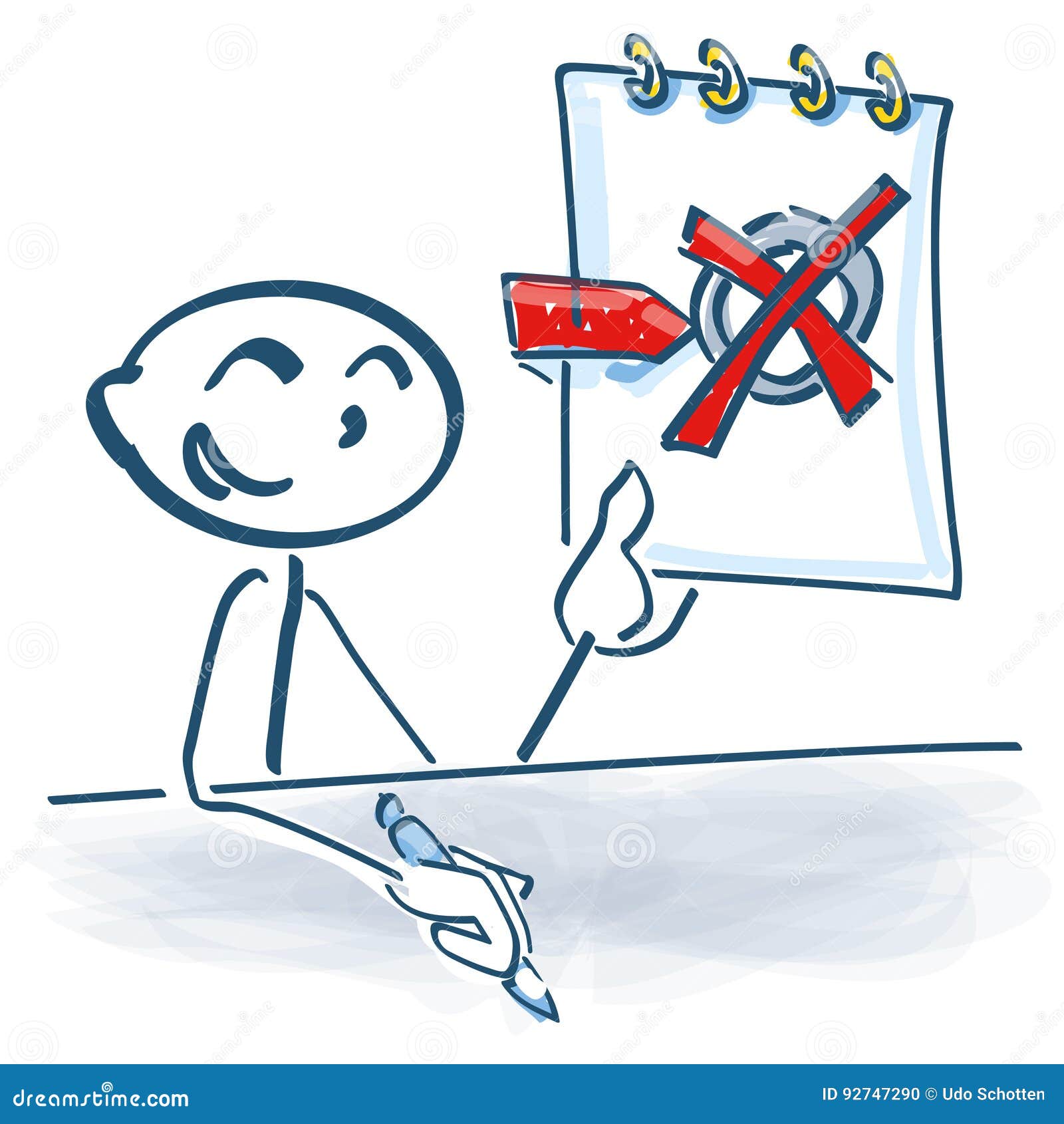 Stick Figure Makes an X and Signs a Contract Stock Vector ...