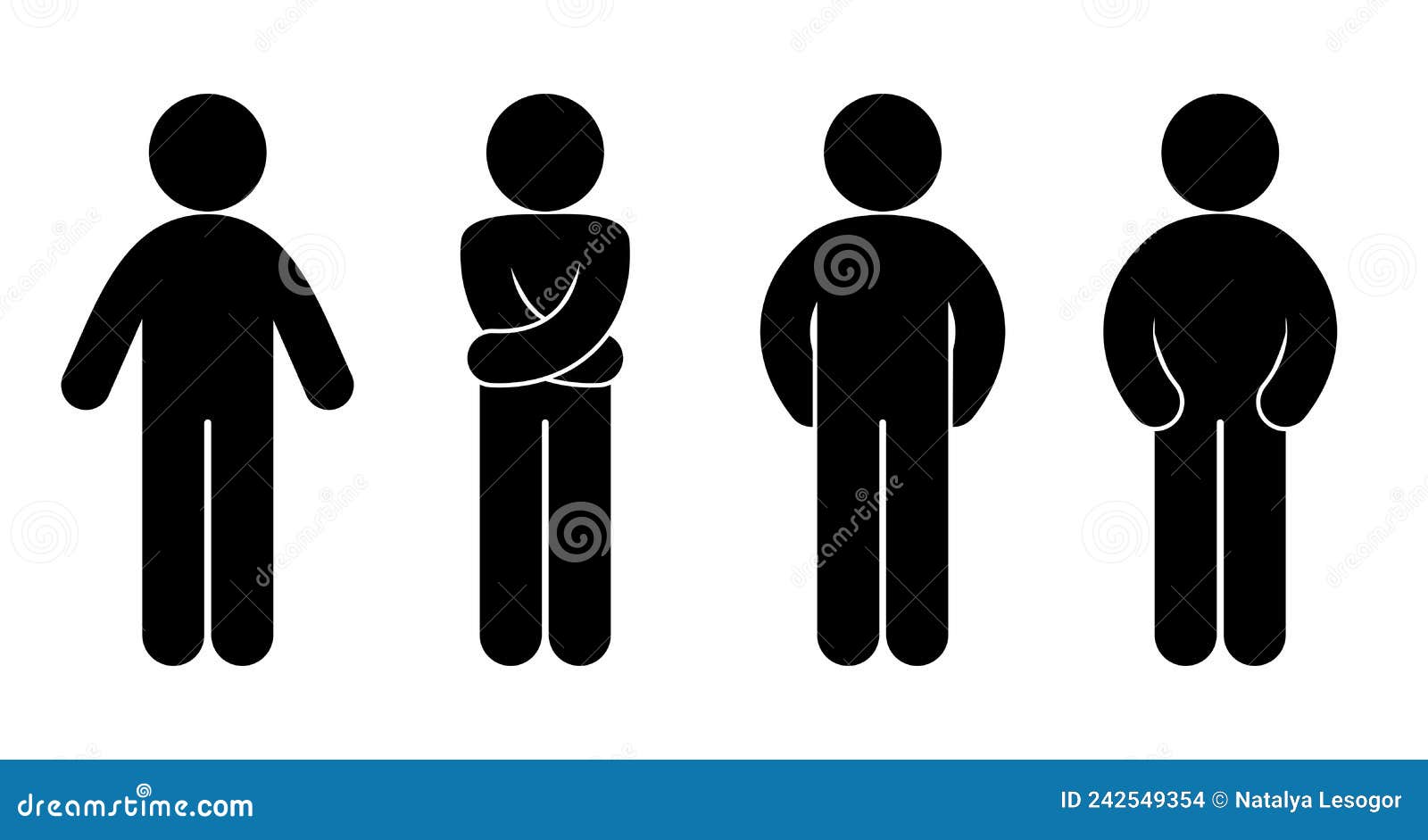 Stick Figure Man Icon, Isolated People Stand Stock Vector ...