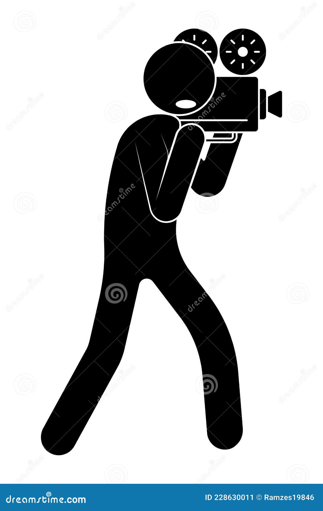 Stick Figure, Man Operator with Camera. World Cinema Day December 28th ...