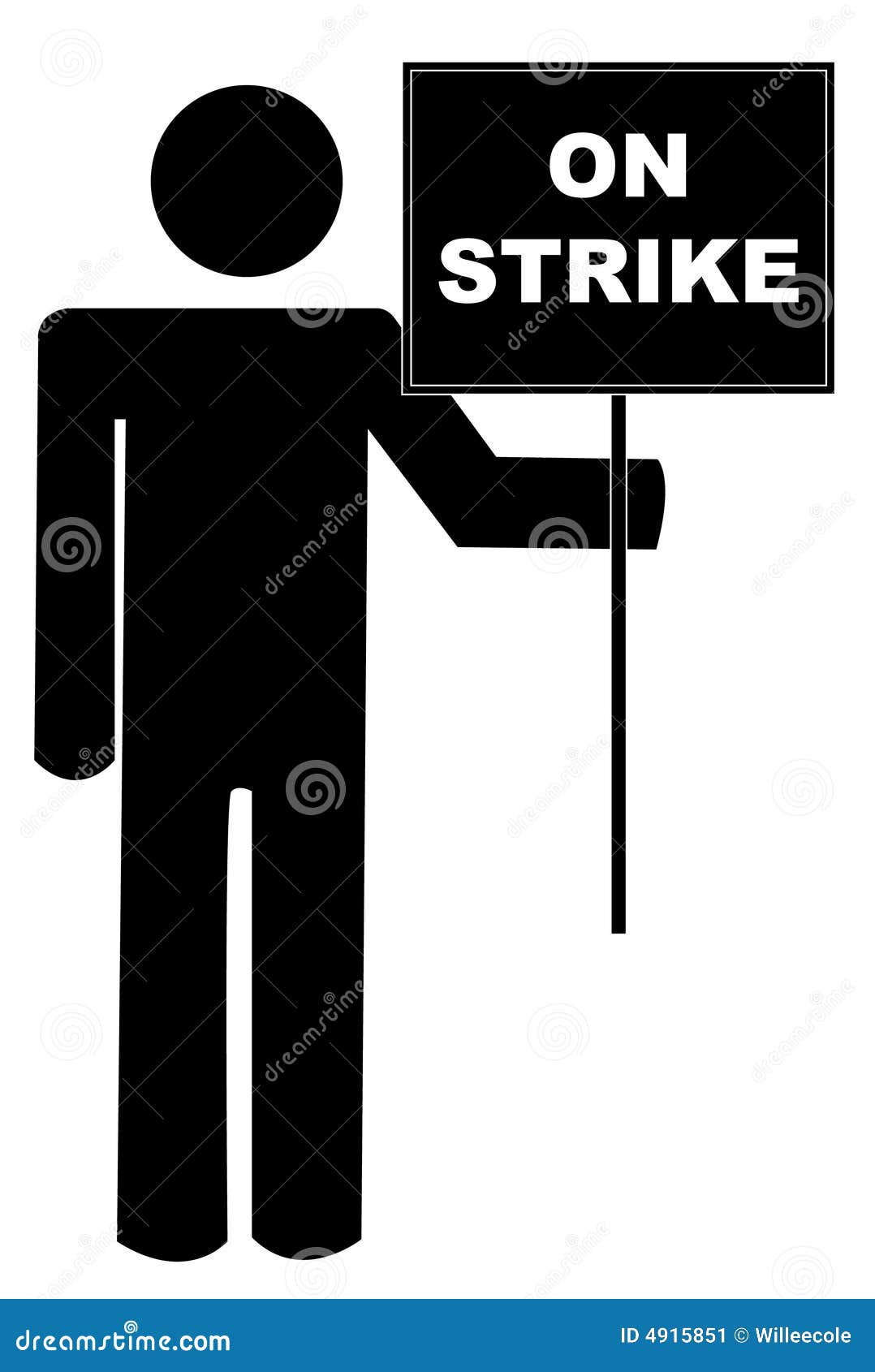 Stick Figure or Man on Strike Stock Vector - Illustration of demand ...