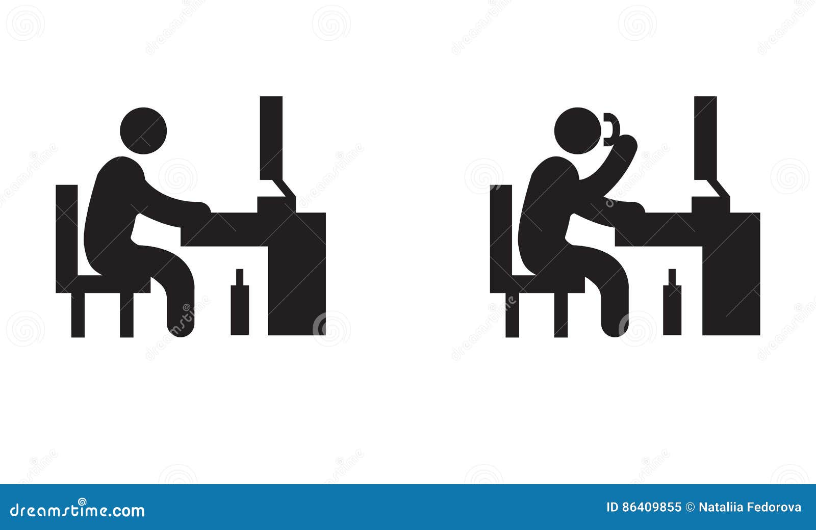 Stick Figure Office Man Set Stock Illustration - Illustration of ...