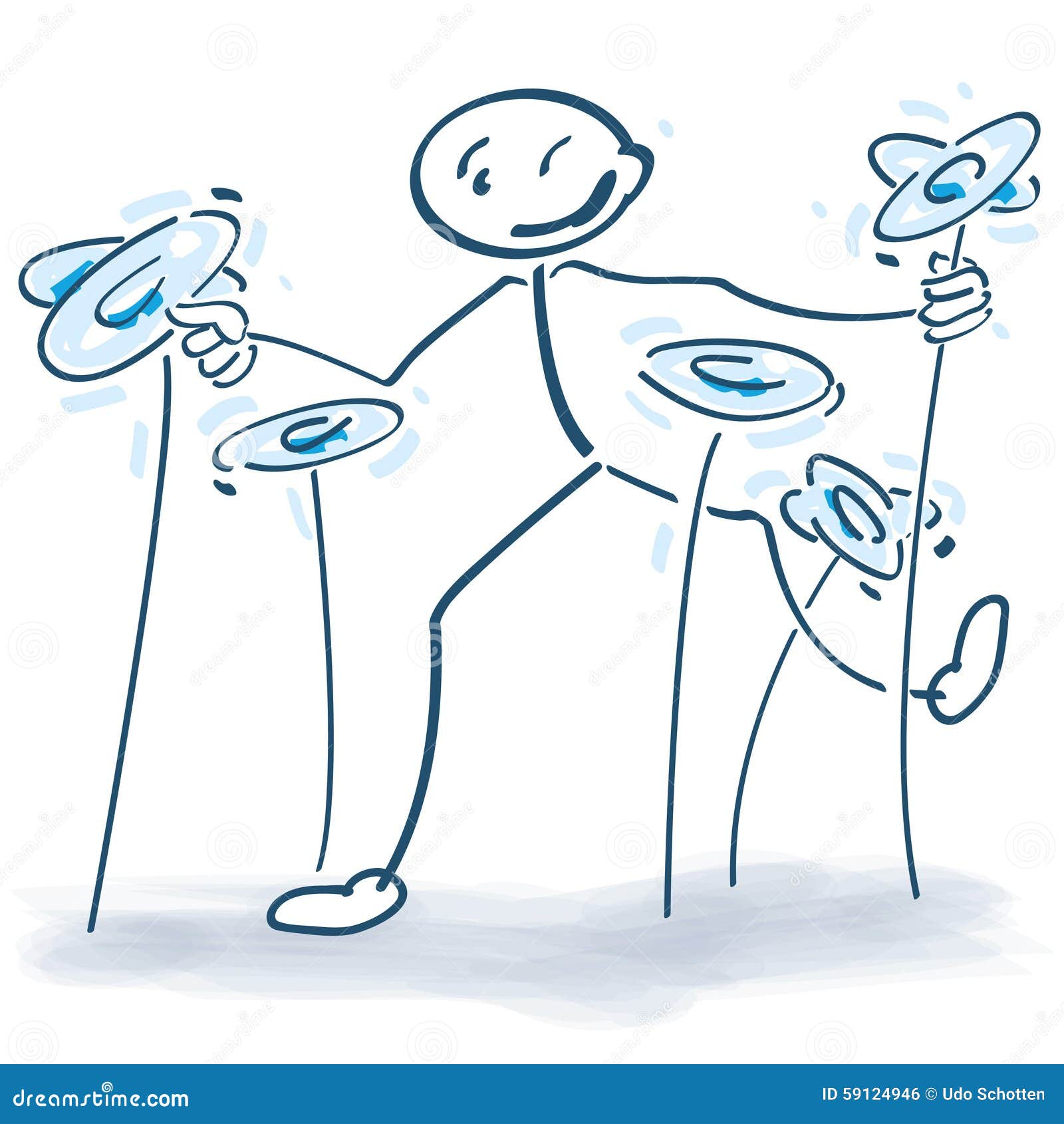 Stick Figure with Plates, Controlling and Multitasking Stock Vector ...