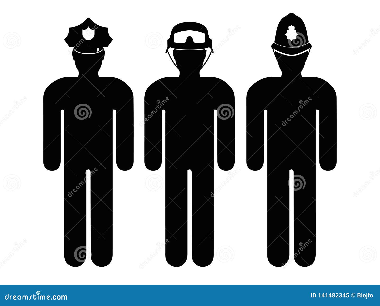 Stick figure policeman stock vector. Illustration of military - 141482345