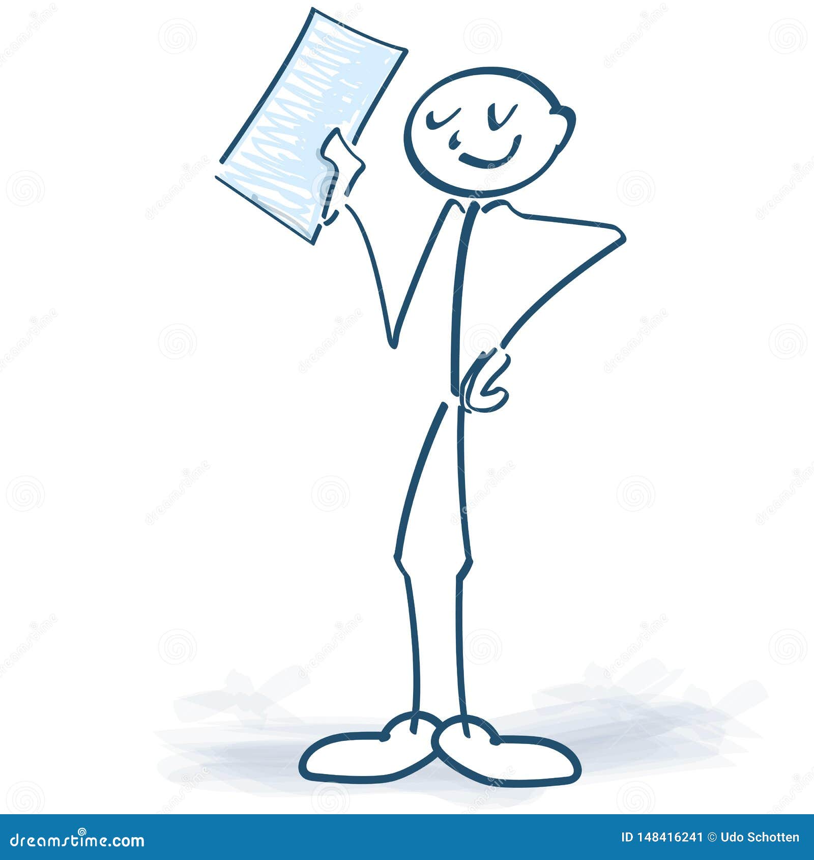 Stick Figure Proudly Displays A Letter Cartoon Vector | CartoonDealer ...