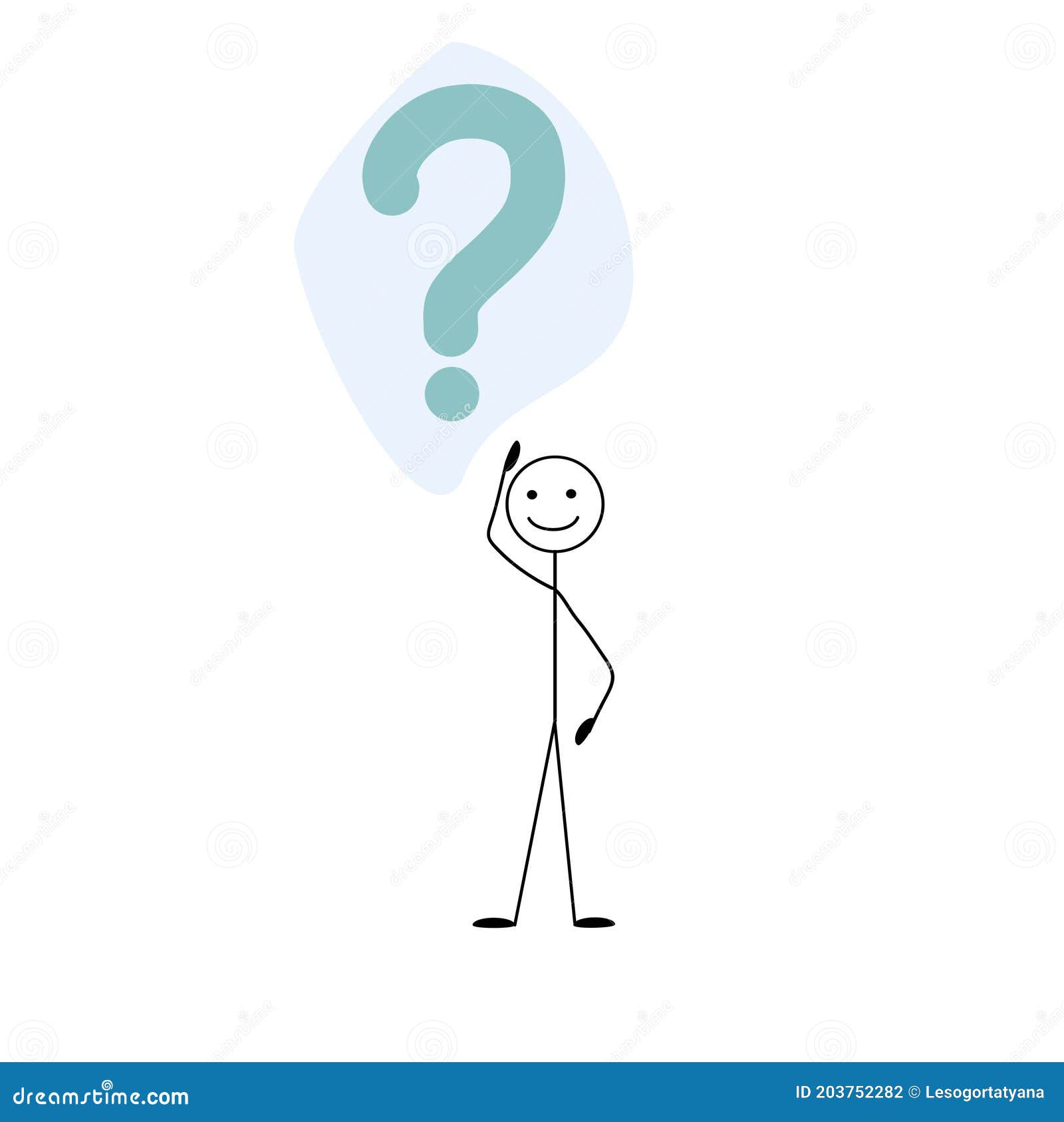 A Stick Figure With A Question Mark Icon. Look For Solutions. Vector ...