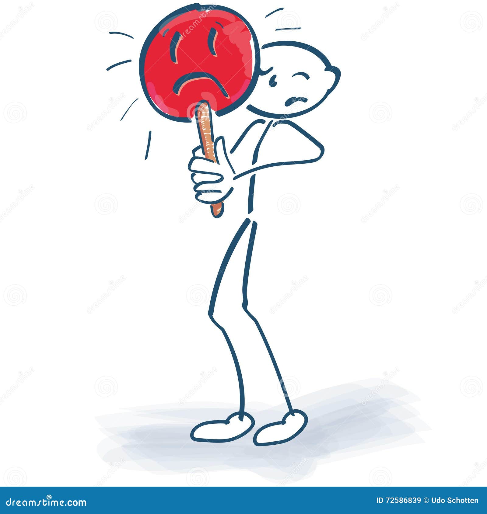 Stick Figure With Red Sign Cartoon Vector | CartoonDealer.com #72586839