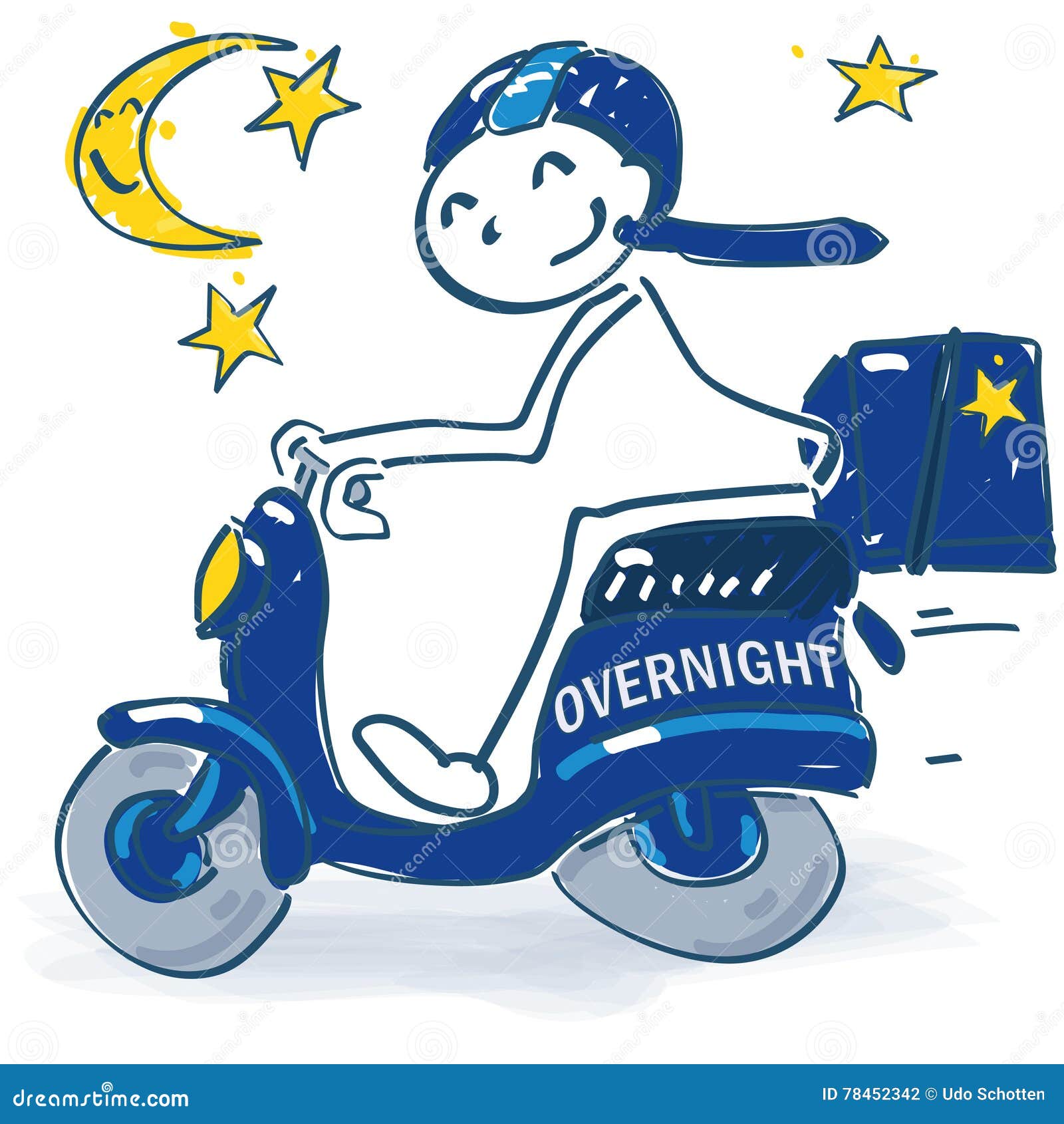 Stick Figure with Scooter As a Overnight Courier Stock Vector ...