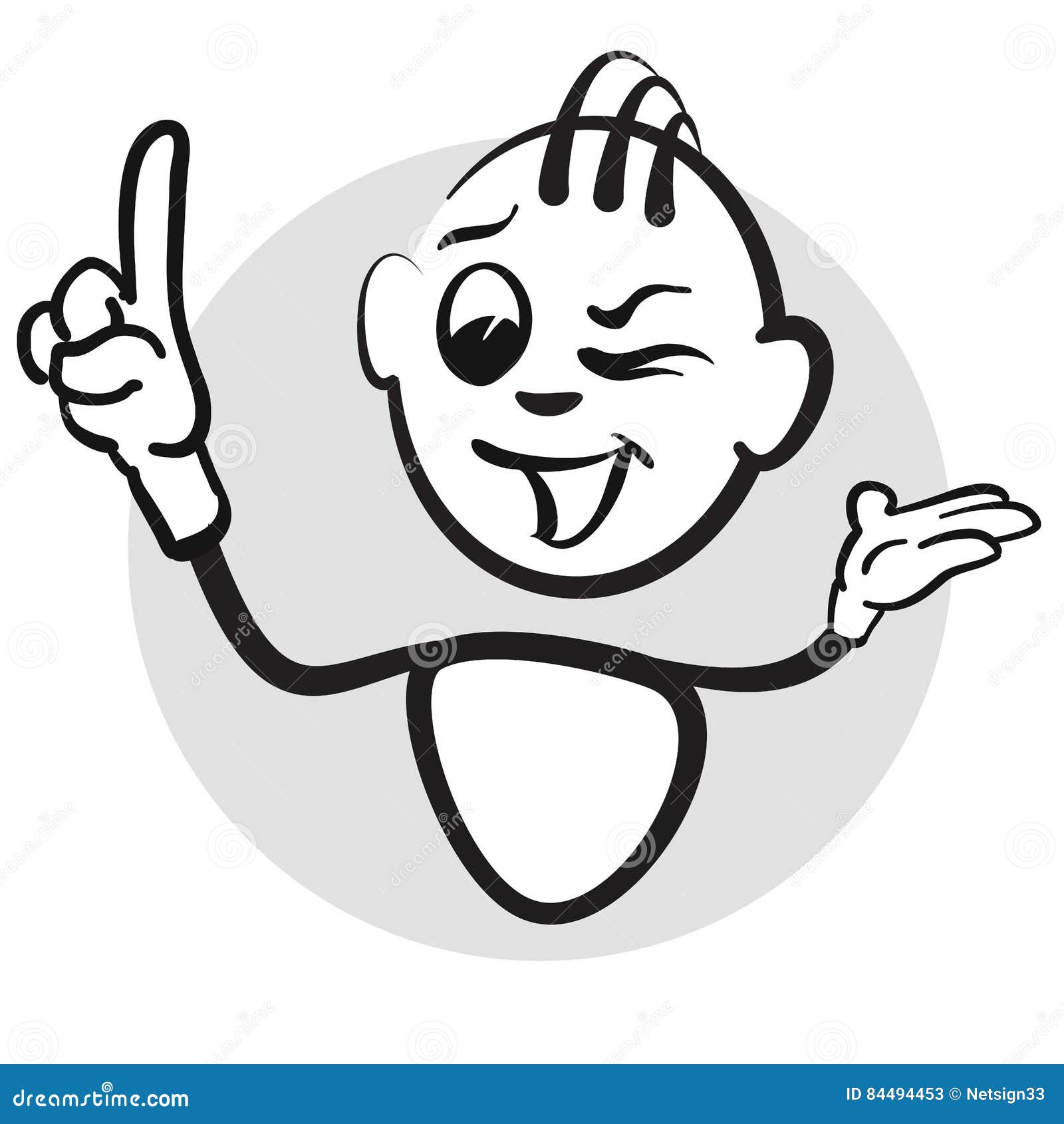 Stick Figure Series Emotions - Fingers Up Stock Vector - Illustration ...