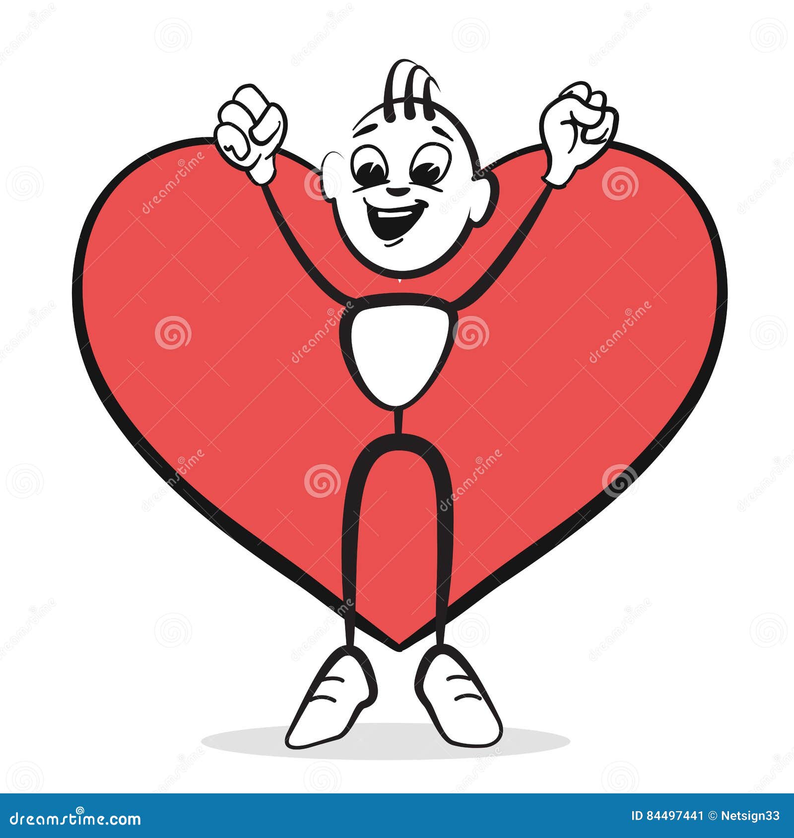 Stick Figure Series Emotions - Heart Won Stock Vector - Illustration of ...
