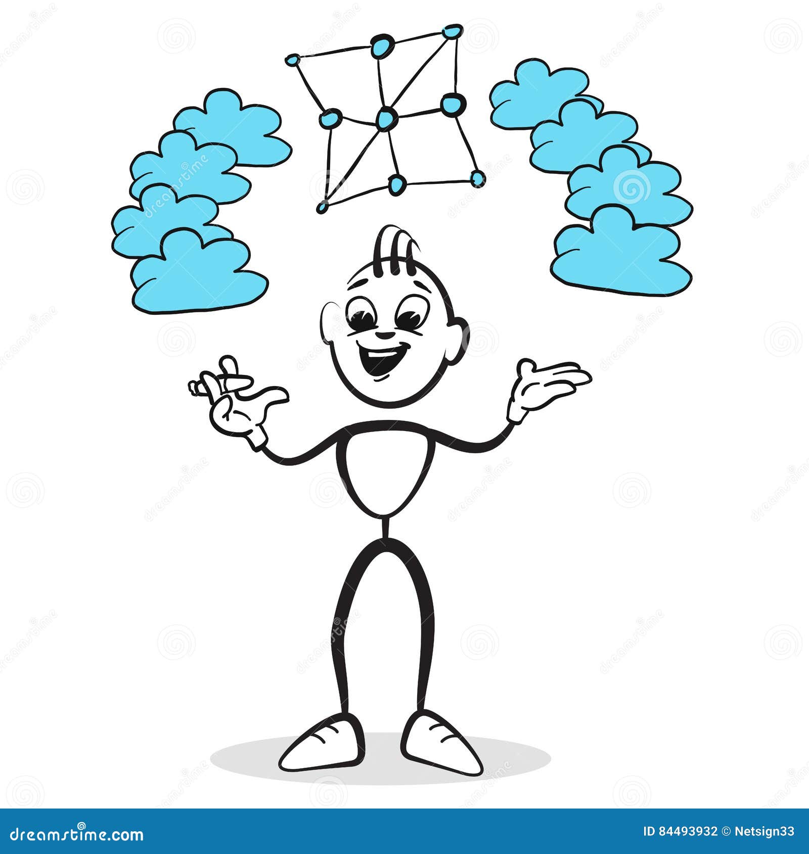 Stick Figure Series Emotions - Network Cloud Vector Illustration ...