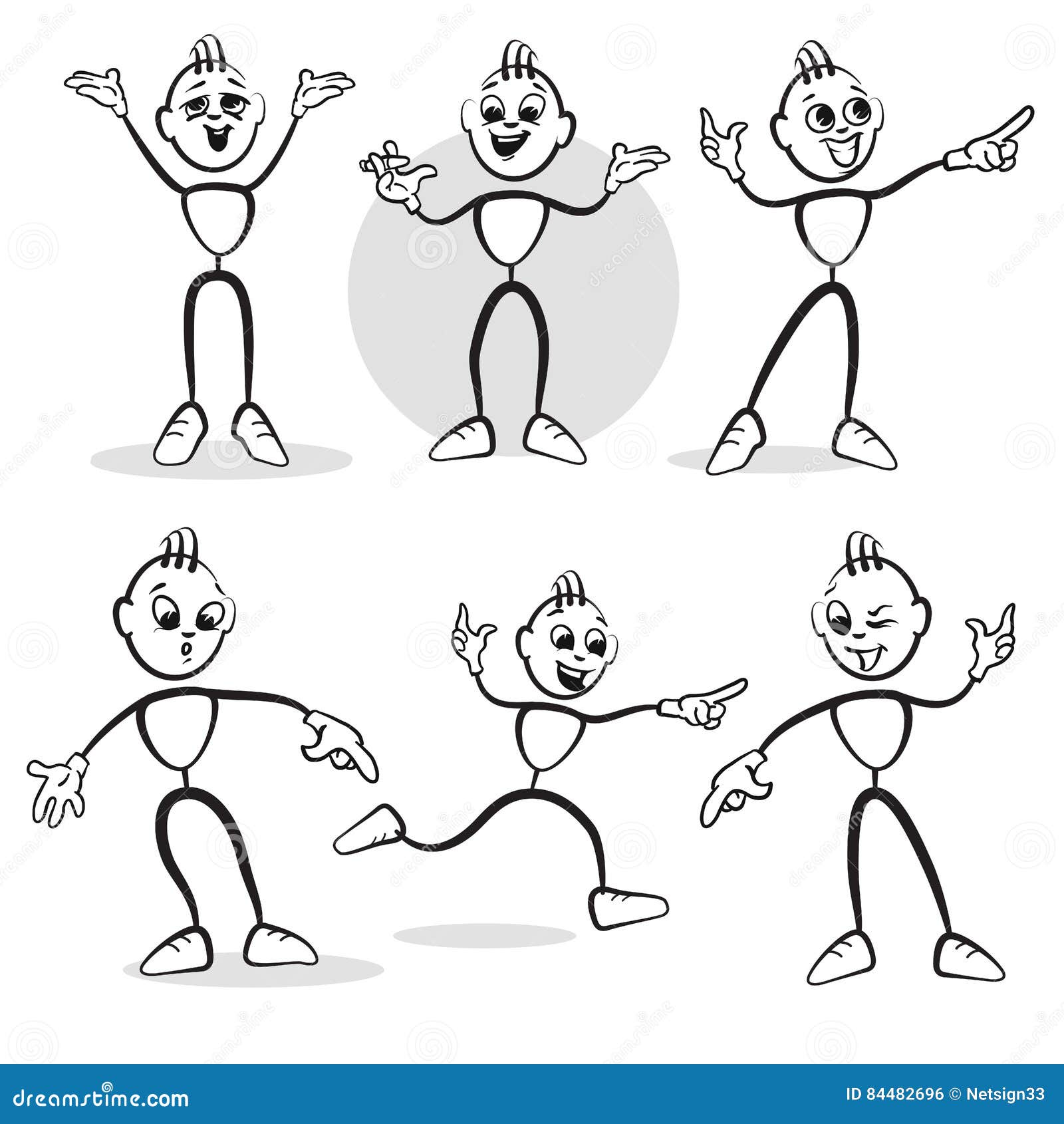 Stick Figure Series Emotions - 9 Variations Stock Vector - Illustration ...