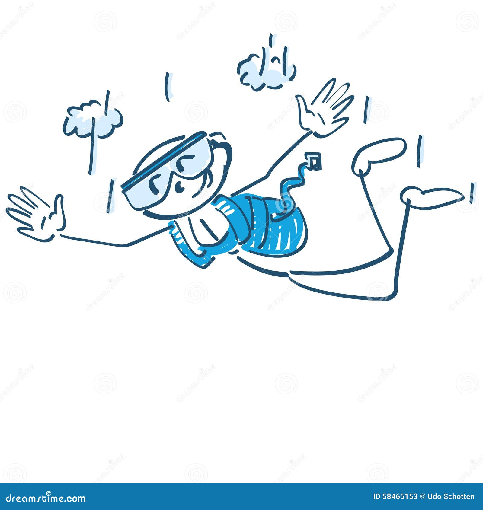 Stick Figure Skydiving and Parachuting Stock Vector - Illustration of ...