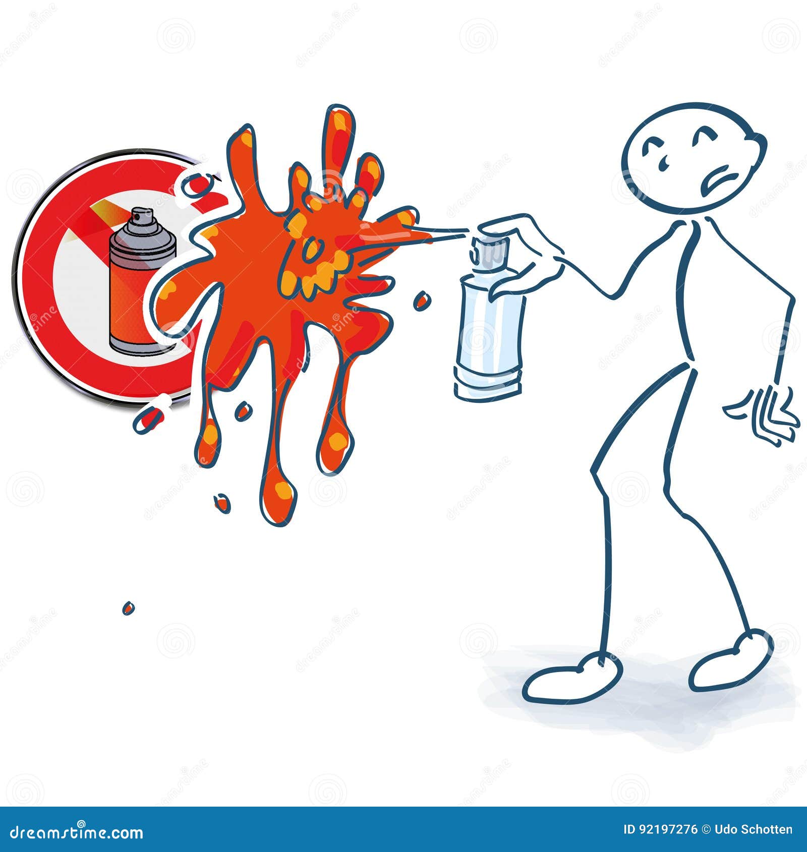 Stick Figure With Spray Can Ban Vector Illustration | CartoonDealer.com ...