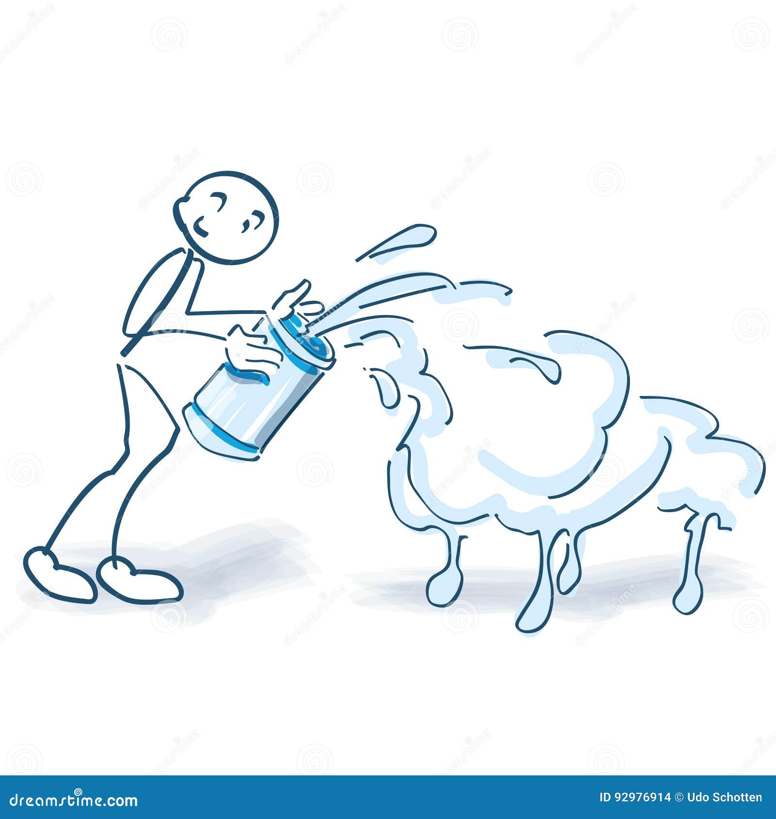 Stick Figure with Sprinkle the Squash and Dustbin with Water Stock ...