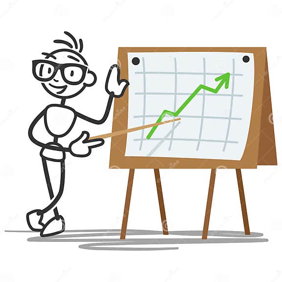 Stick Figure Stick Man Statistics Growing Graph Billboard Stock Vector ...