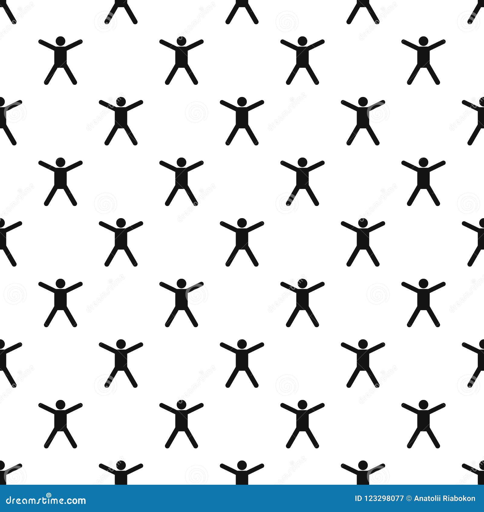 Stick Figure Stickman Pattern Seamless Stock Illustration ...