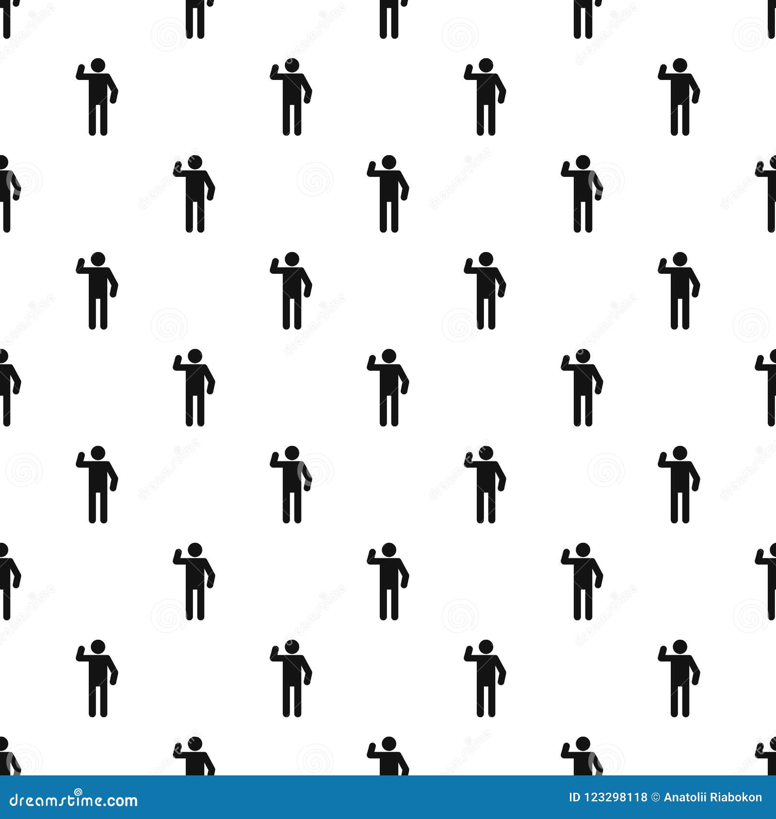 Stick Figure Stickman Pattern Seamless Stock Illustration ...