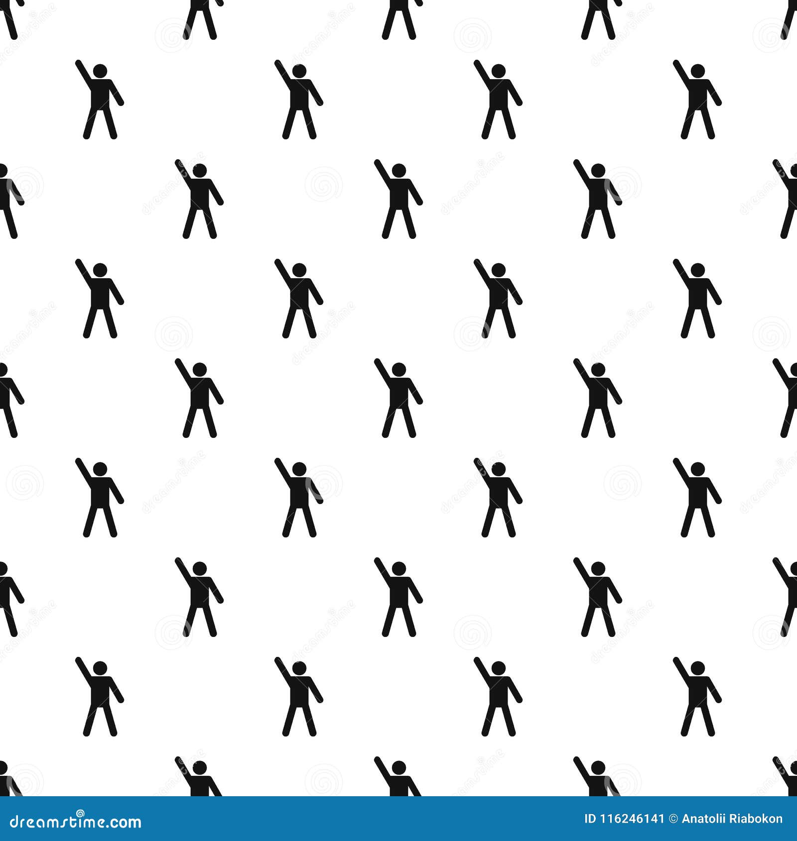 Stick Figure Stickman Pattern Vector Seamless Stock Vector ...