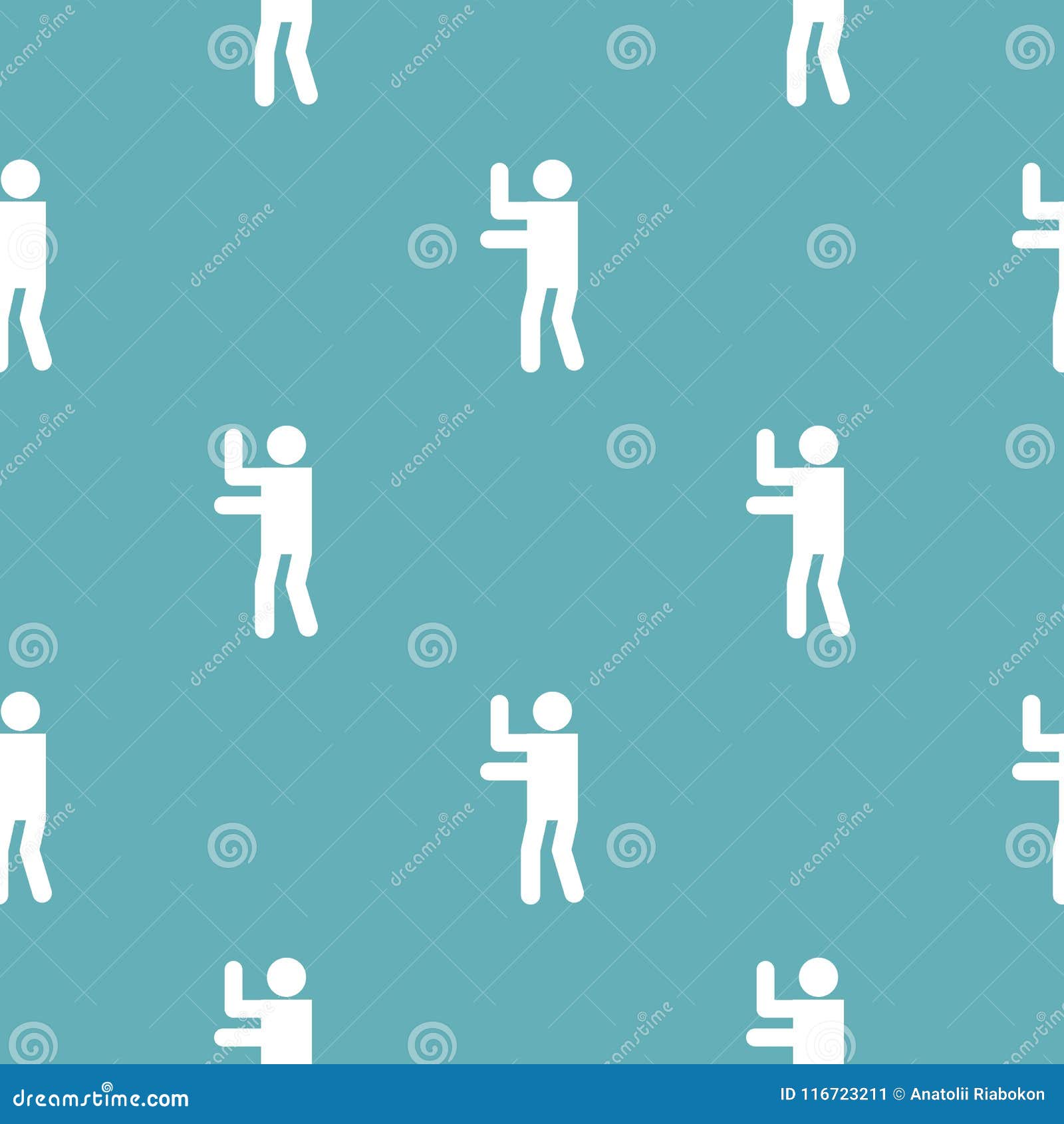 Stick Figure Stickman Pattern Vector Seamless Stock Vector ...