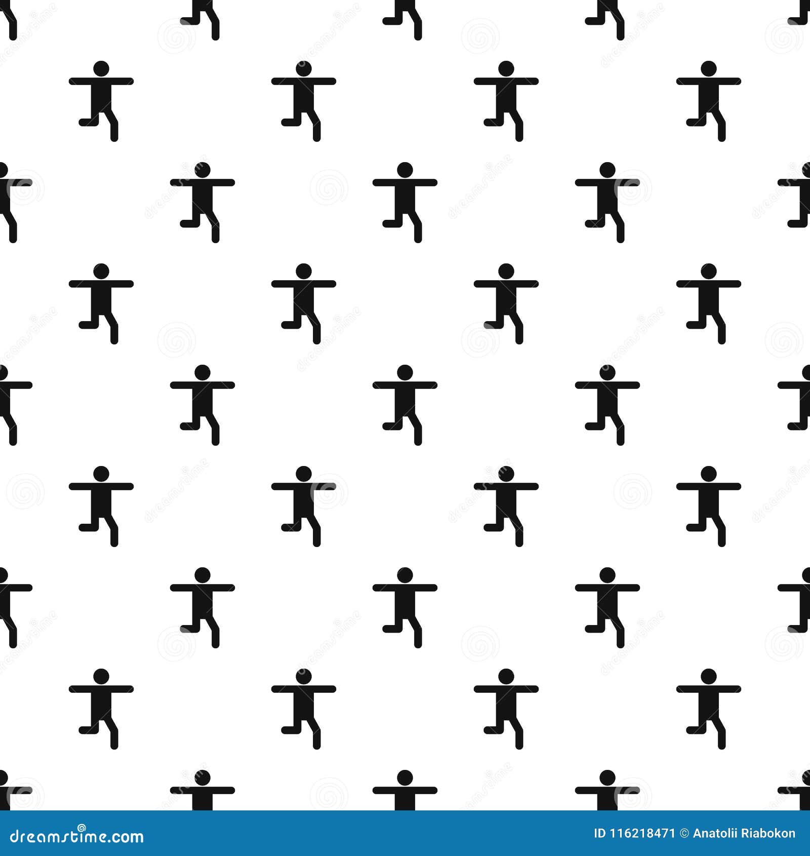 Stick Figure Stickman Pattern Vector Seamless Stock Vector ...