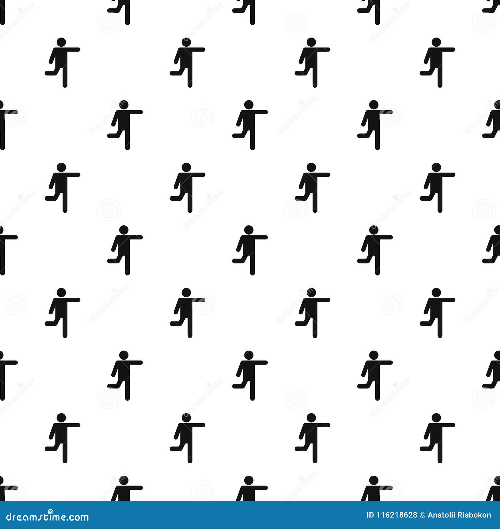 Stick Figure Stickman Pattern Vector Seamless Stock Vector ...