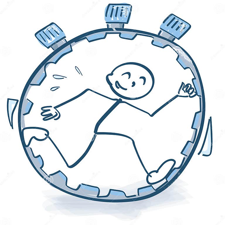Stick Figure in the Stopwatch Stock Vector - Illustration of overtime ...