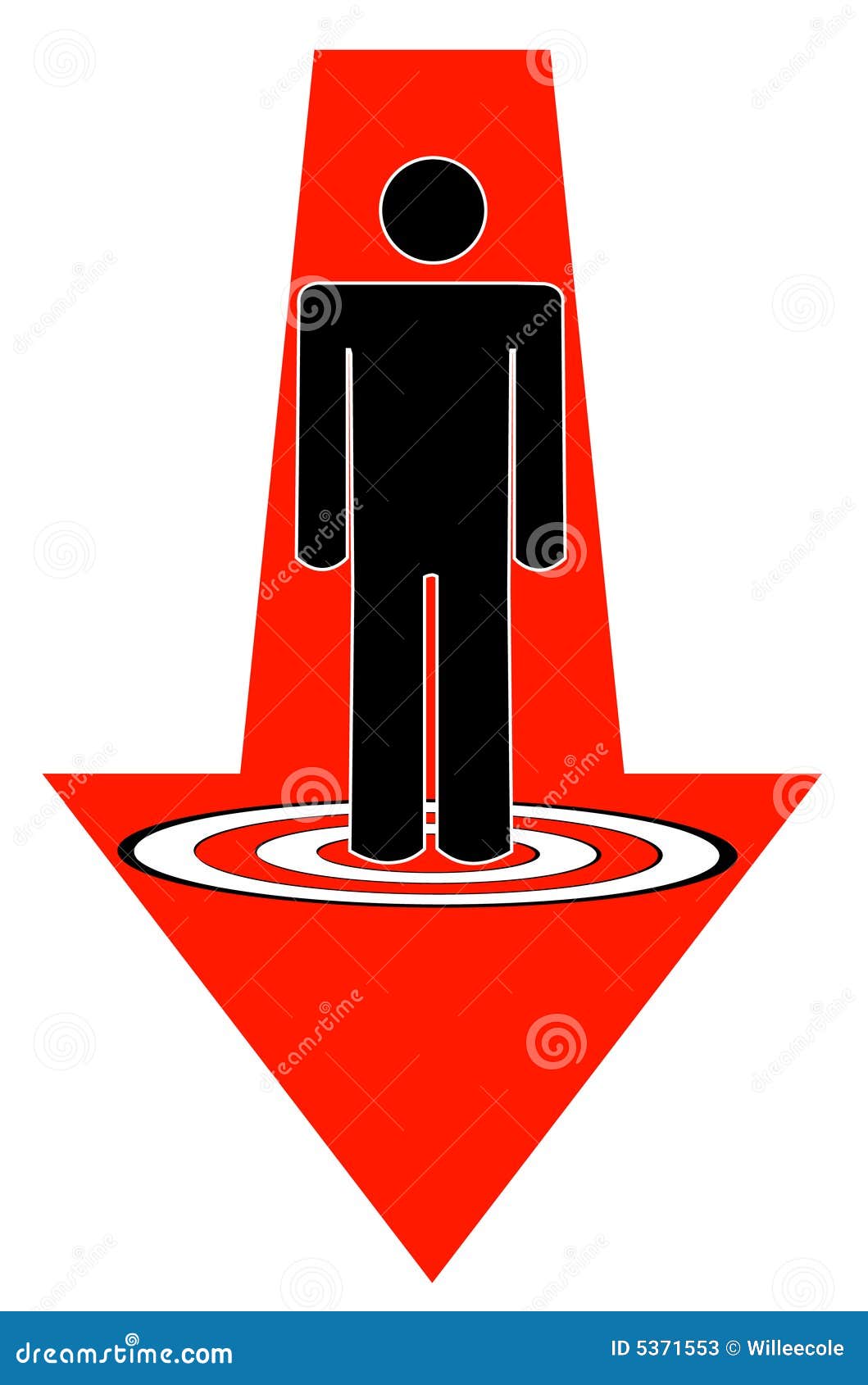 Stick figure with target stock vector. Illustration of business - 5371553