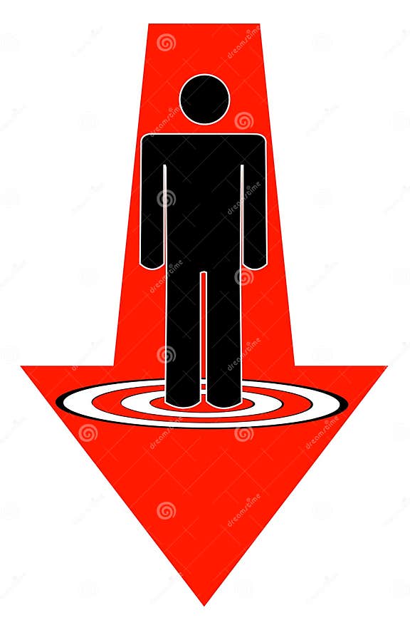 Stick figure with target stock vector. Illustration of business - 5371553