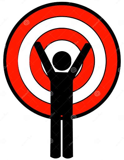 Stick Figure with Target Head Stock Vector - Illustration of ...