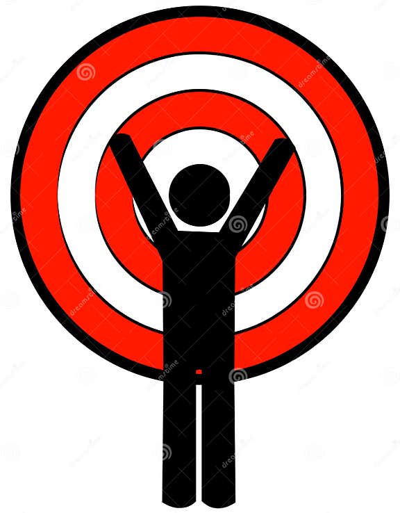 Stick Figure with Target Head Stock Vector - Illustration of ...
