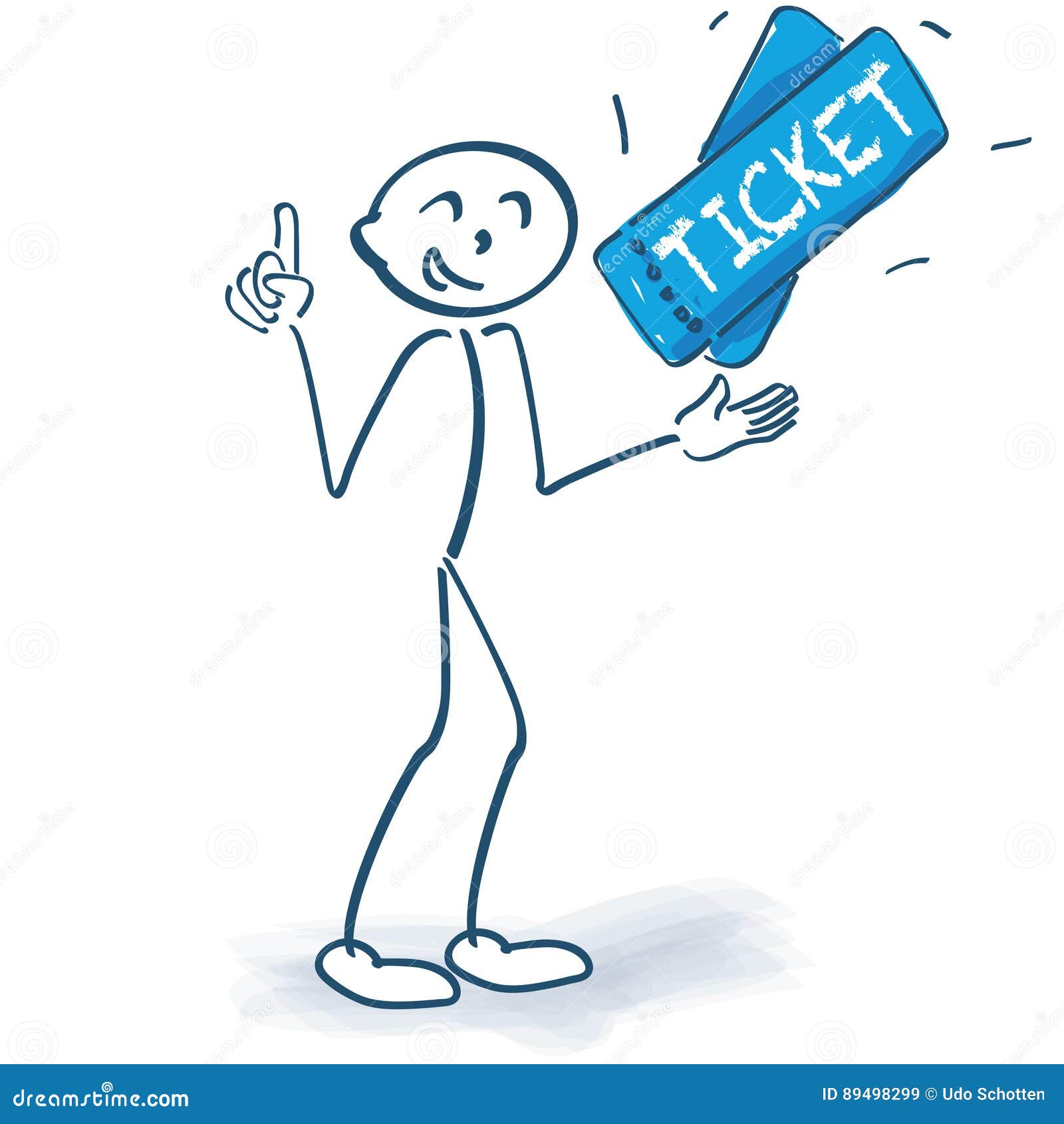 Stick Figure with Two Tickets Stock Vector - Illustration of approval ...