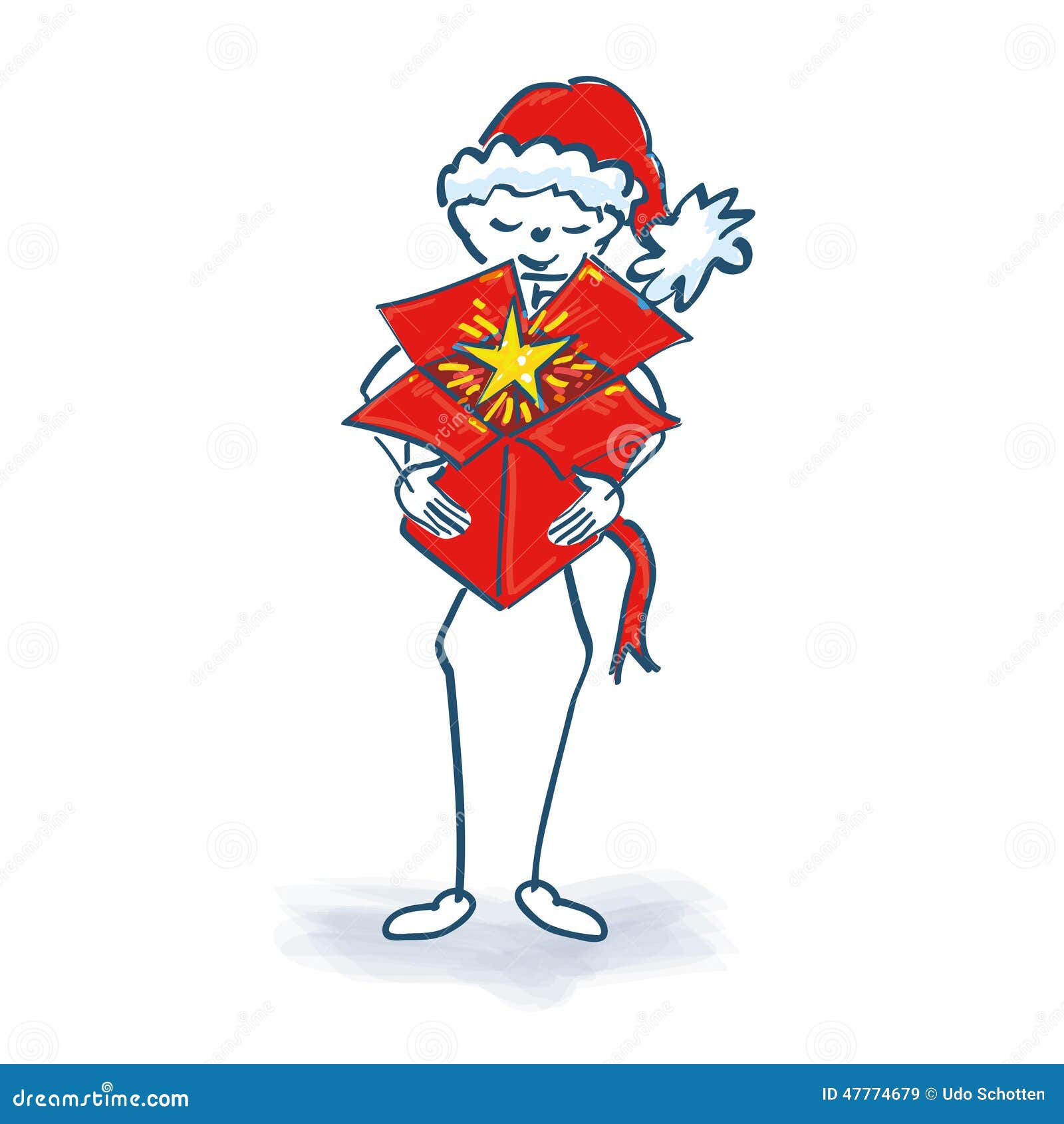 Stick Figure Unpacking a Gift Stock Vector - Illustration of comet ...