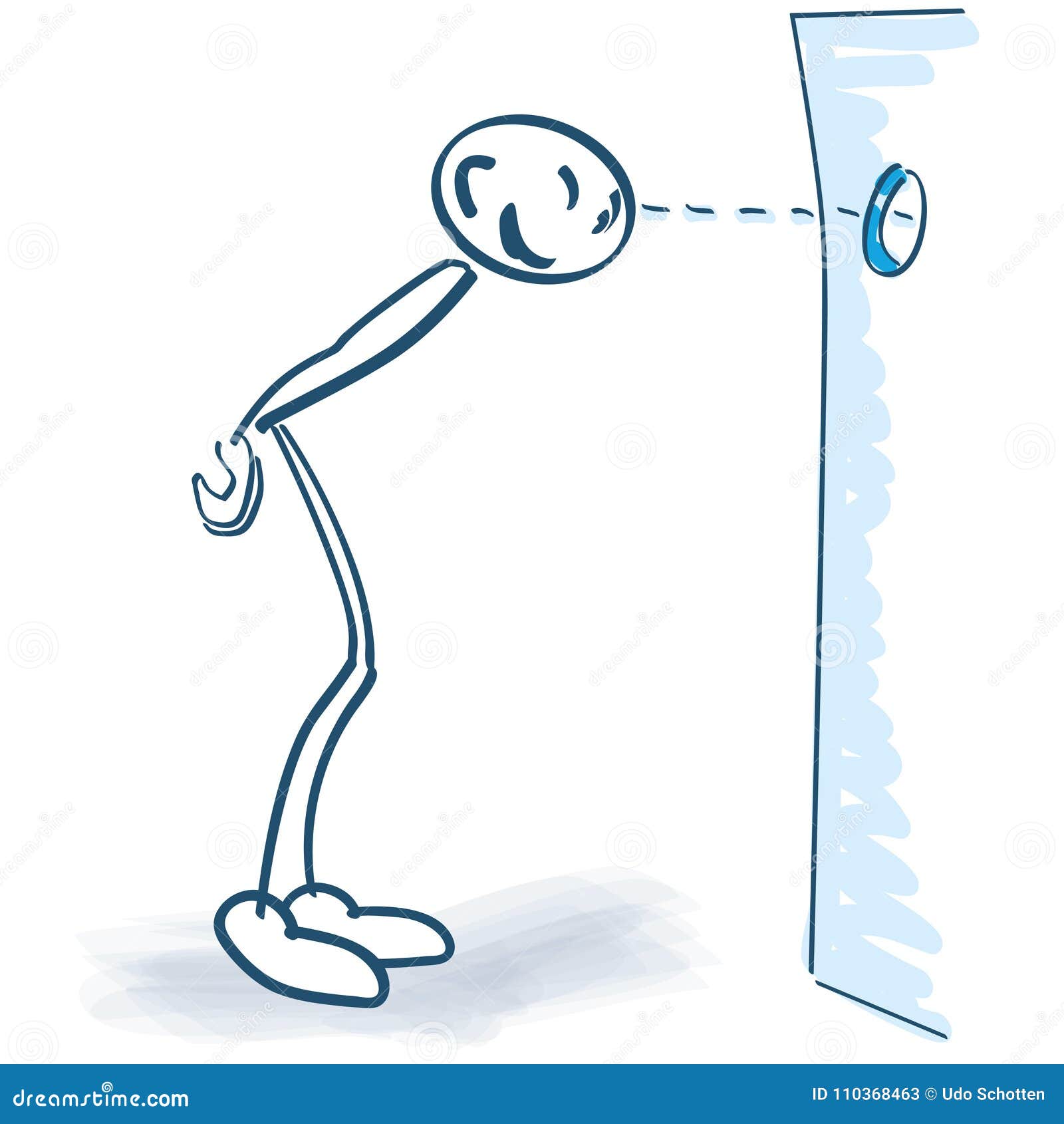 Stick Figure with a View through the Wall Stock Vector - Illustration ...