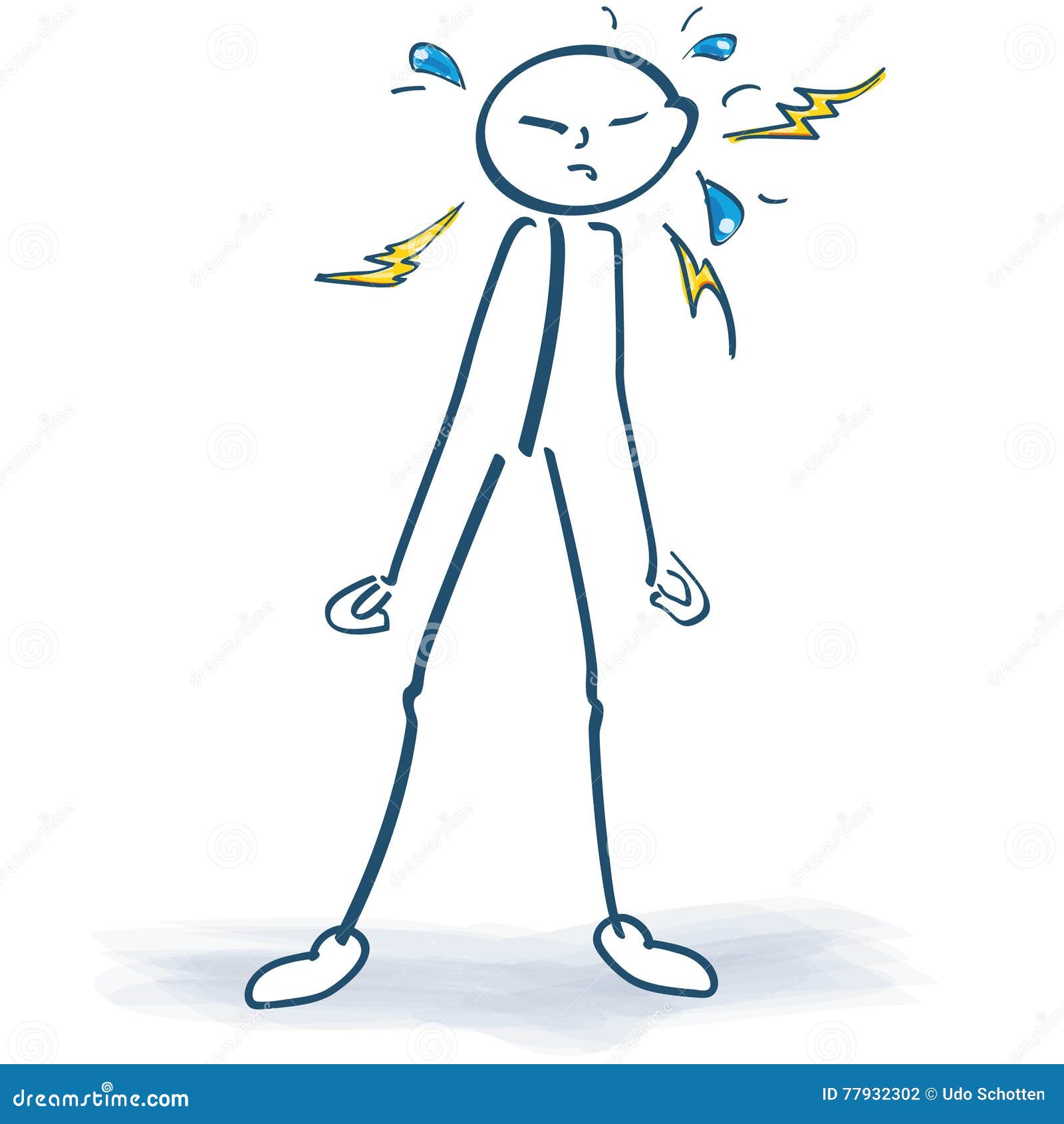 Stick Figure With Will And Aggression Vector Illustration ...