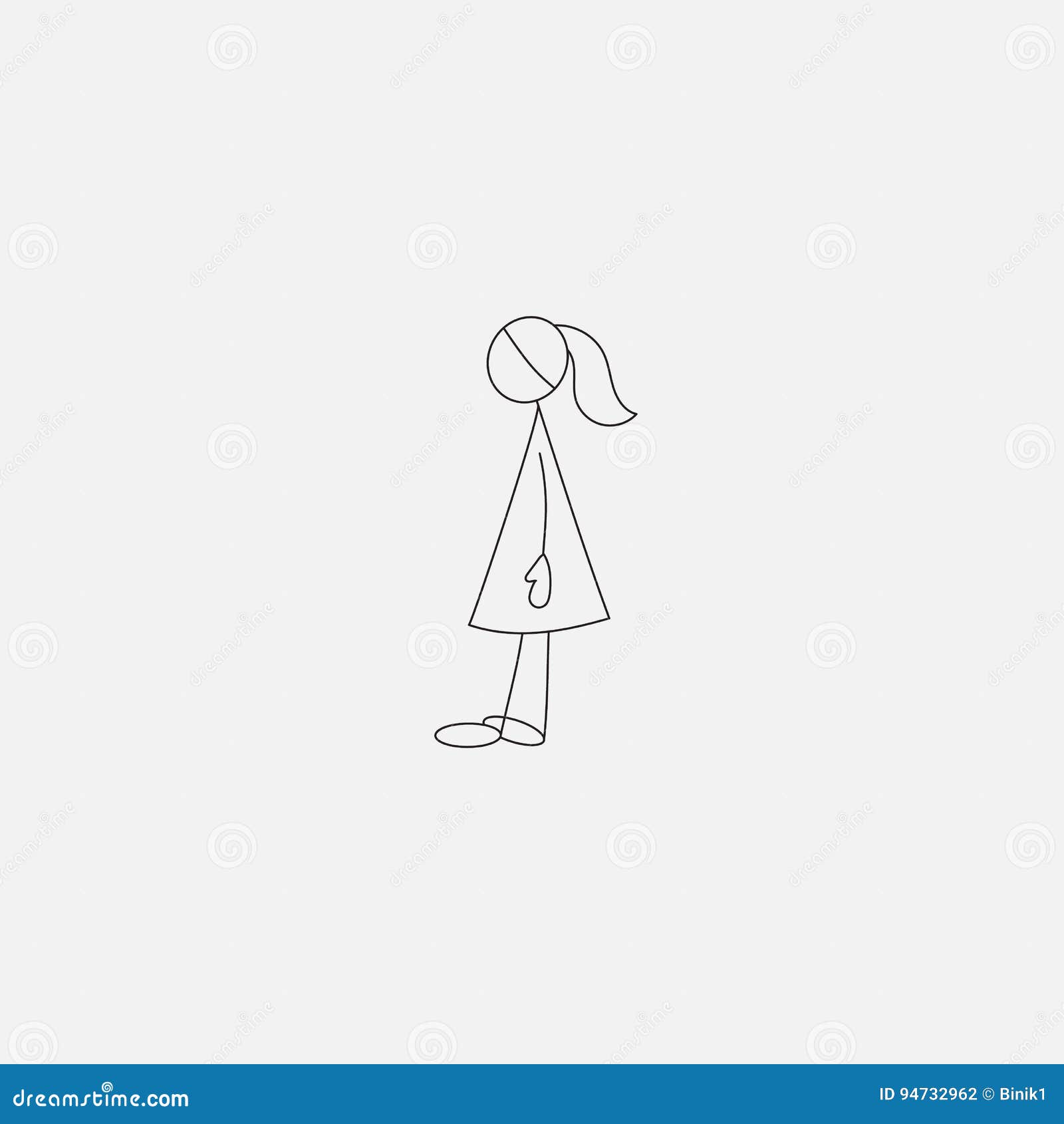 Stick figure woman stock vector. Illustration of girl - 94732962
