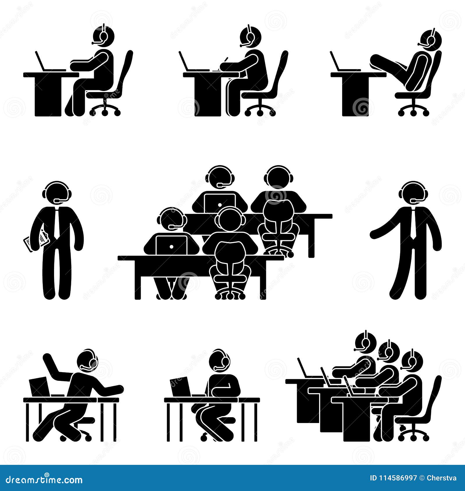 A Call Center Operator Cartoon Vector | CartoonDealer.com #45269163