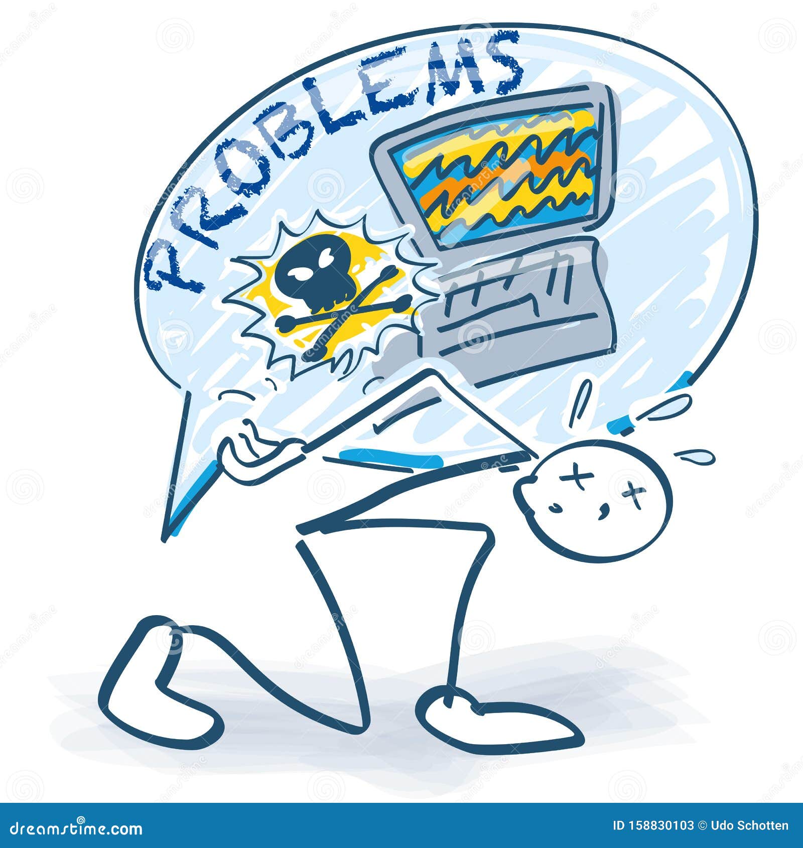 Stick Figures with a Big Speech Bubble, Problems with the a Computer ...