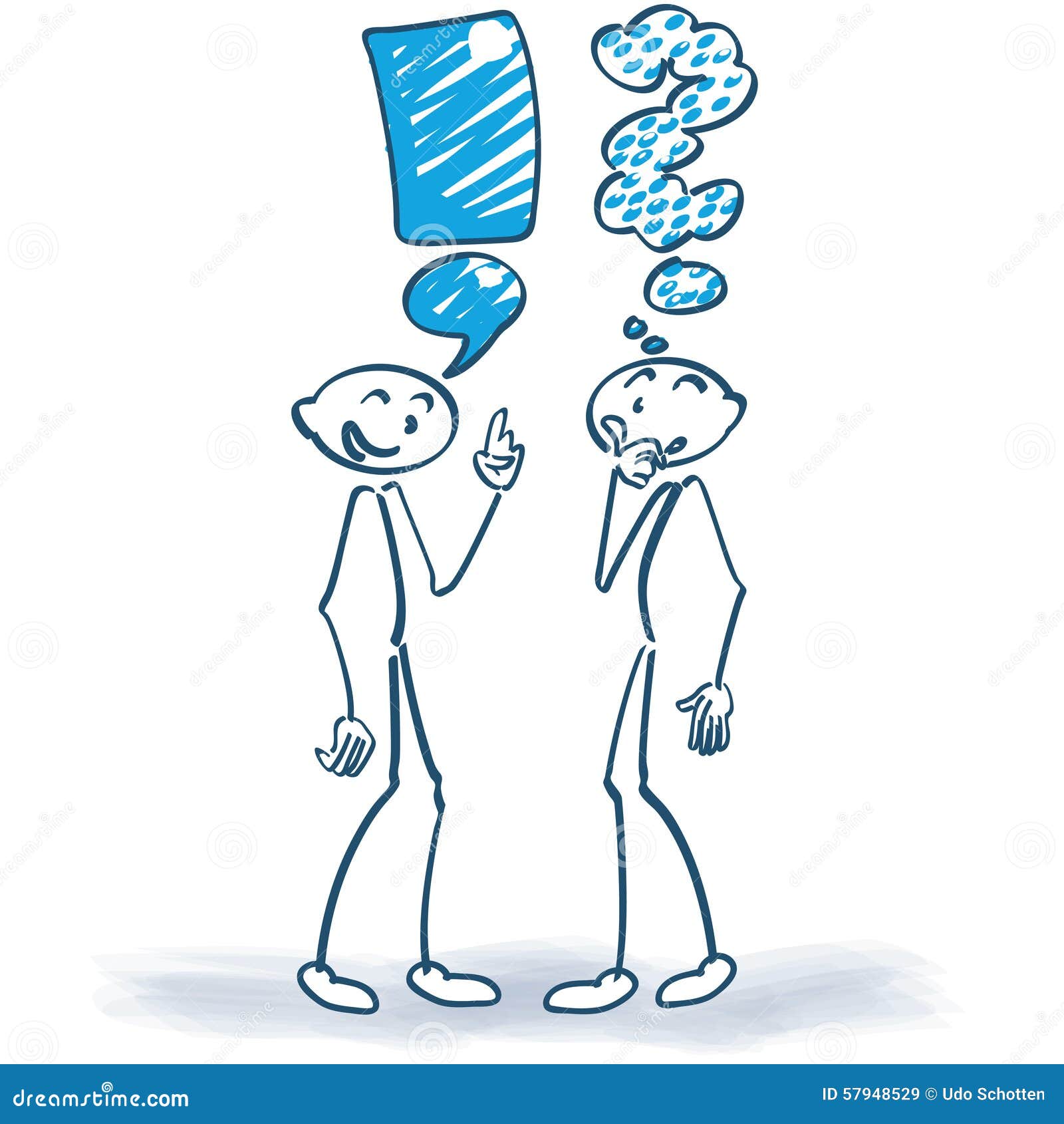 Stick Figures With Call And Question Mark Stock Vector - Image: 57948529