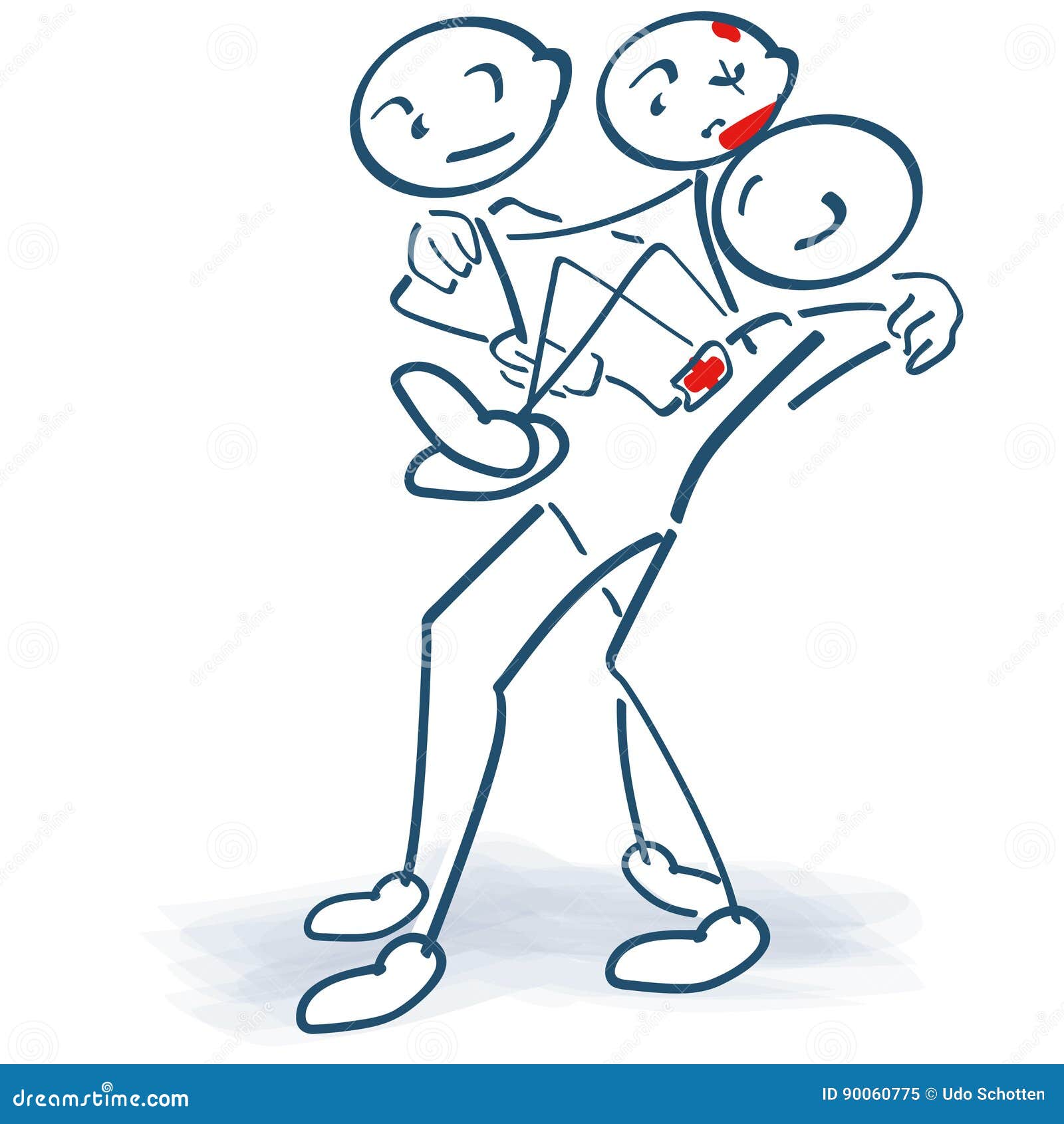 Stick Figures Carrying an Injured Person Stock Vector - Illustration of ...