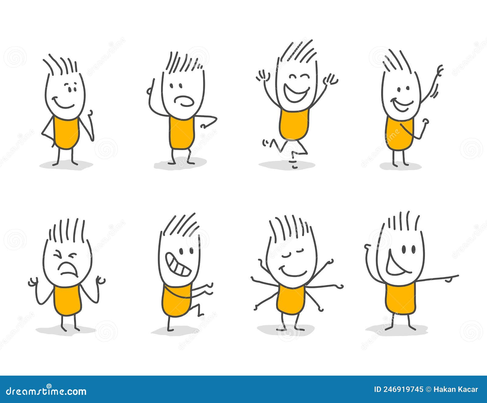 Stick Figures With Different Poses Royalty-Free Stock Photography ...