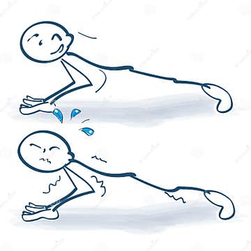 Stick Figures are Doing Pushups Stock Vector - Illustration of ...