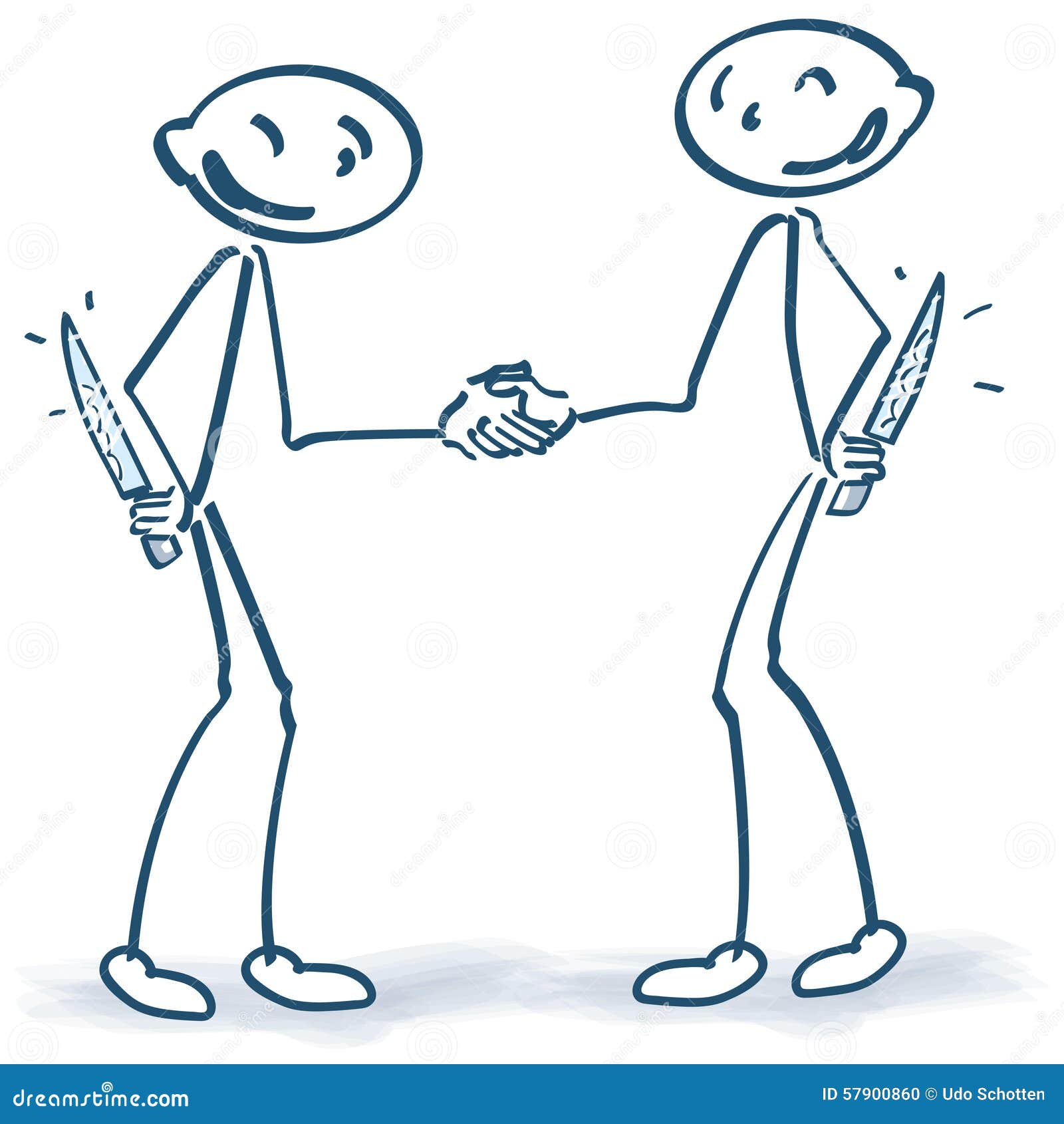 Stick Figures with a Knife Behind There Back Stock Vector ...