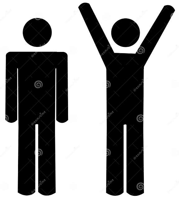 Stick figures or men stock vector. Illustration of happy - 5263249
