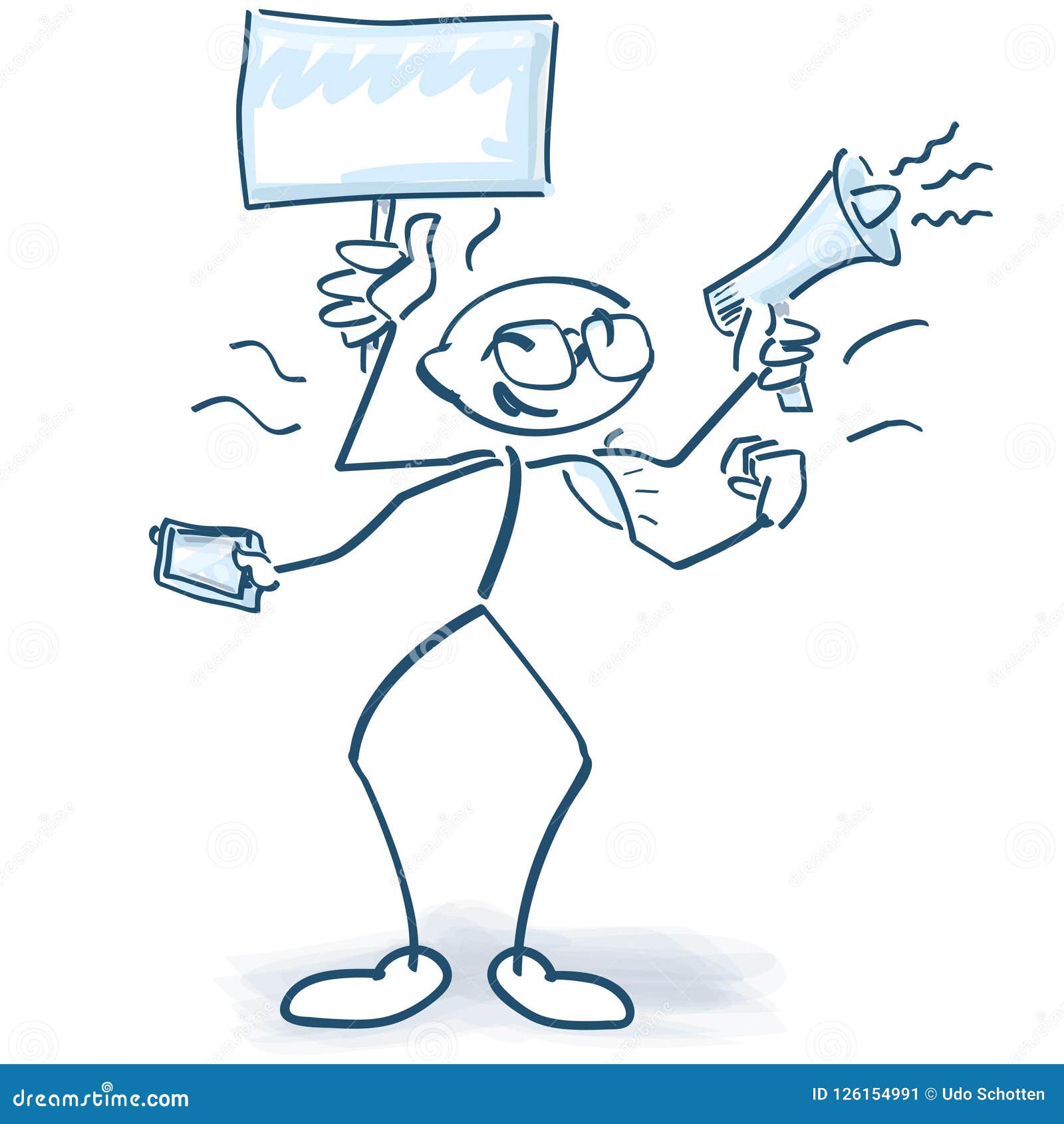 Stick Figures with Multiple Hands and Multitasking Stock Vector ...