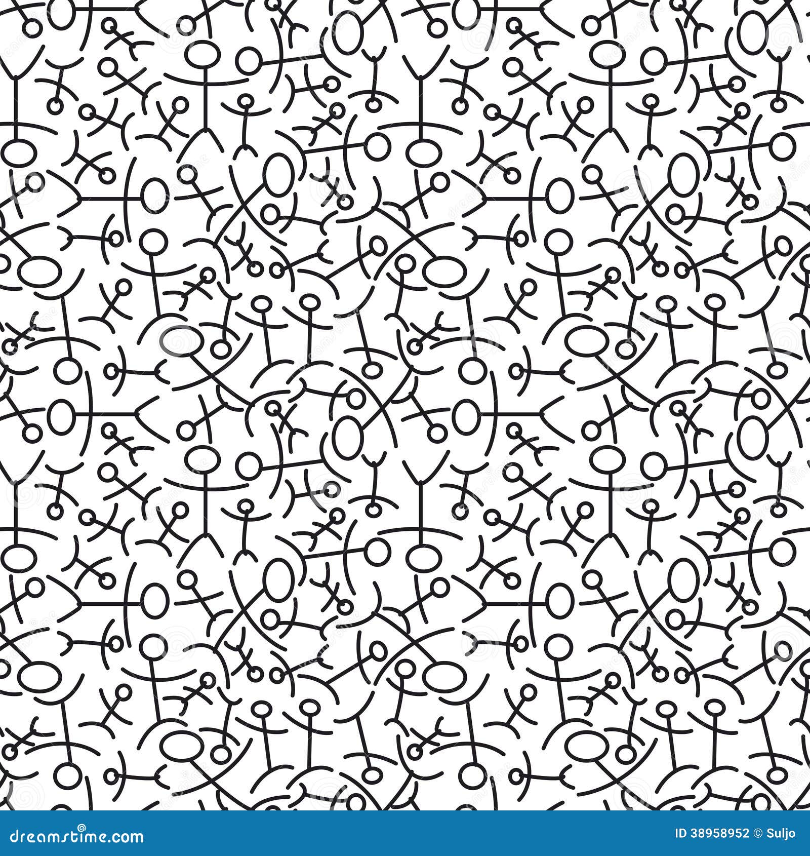 Stick Figures Pattern stock vector. Illustration of background - 38958952